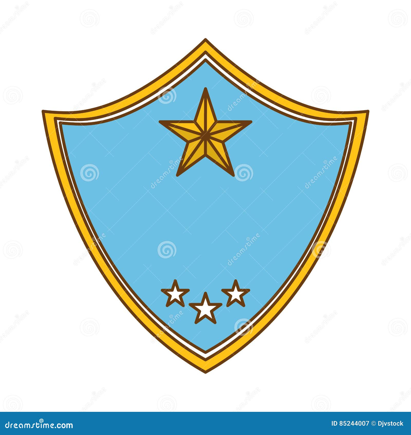 Blue Police Badge Icon Image Stock Illustration - Illustration of ...