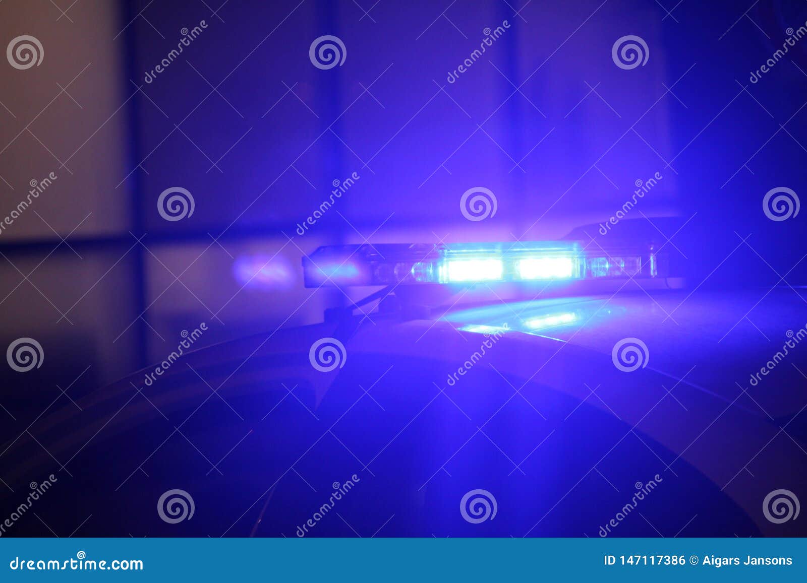 Blue police car light stock photo. Image of business - 147117386