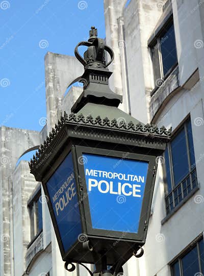 Blue Police Lamp stock image. Image of british, outdoors - 9064627