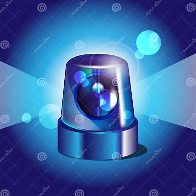 Blue police light stock illustration. Illustration of beacon - 7094155