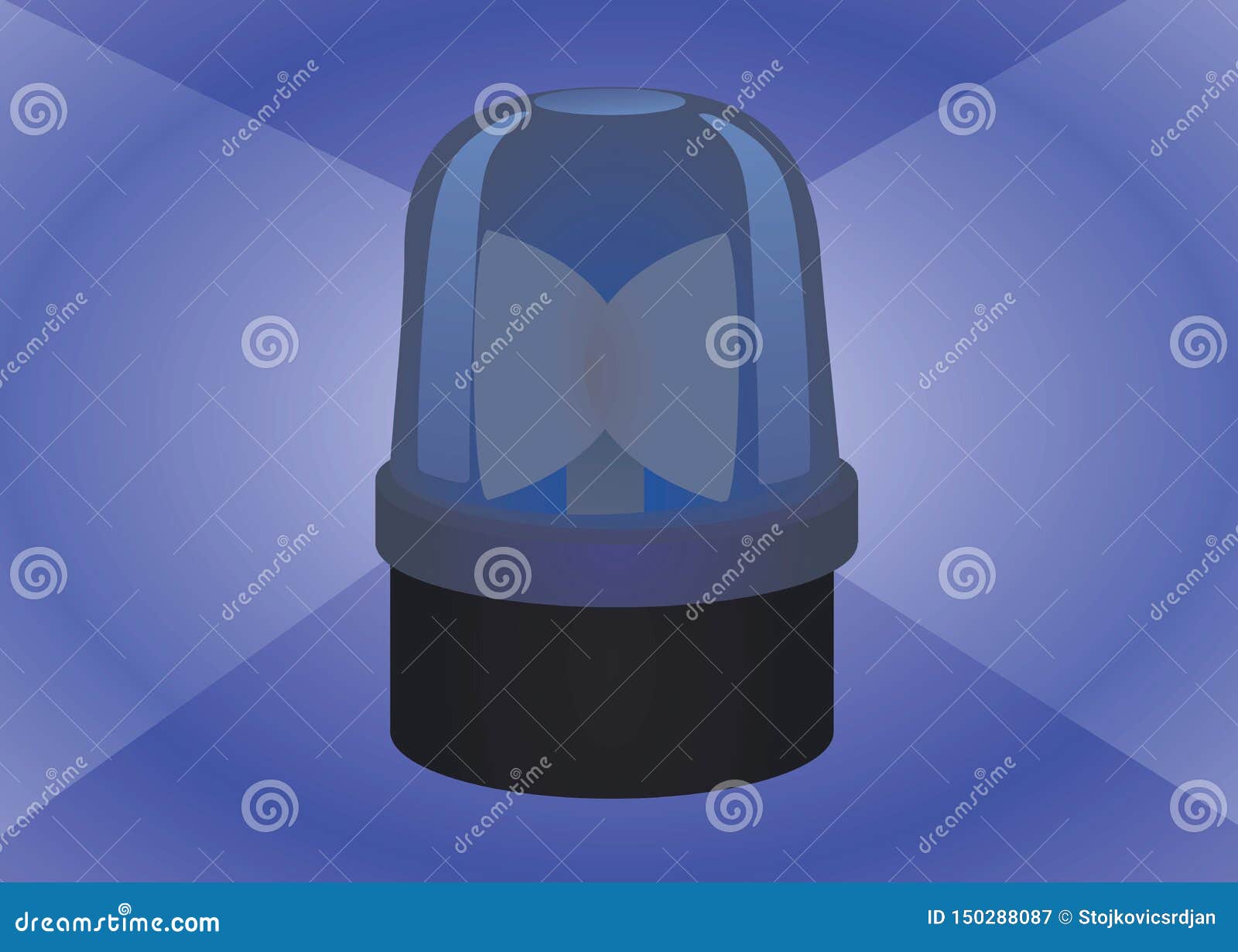 Blue police light stock vector. Illustration of emergency - 150288087