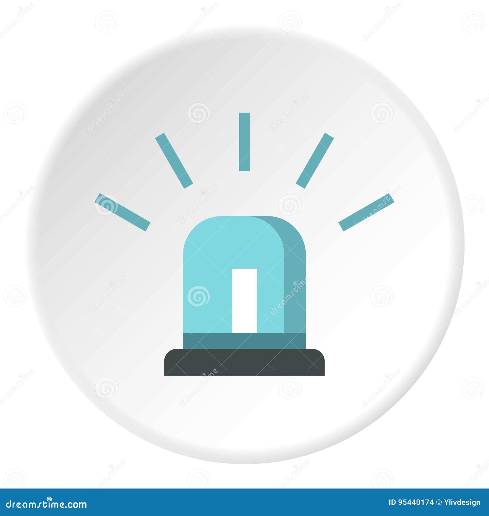 Blue Police Siren Icon Circle Stock Vector - Illustration of button ...