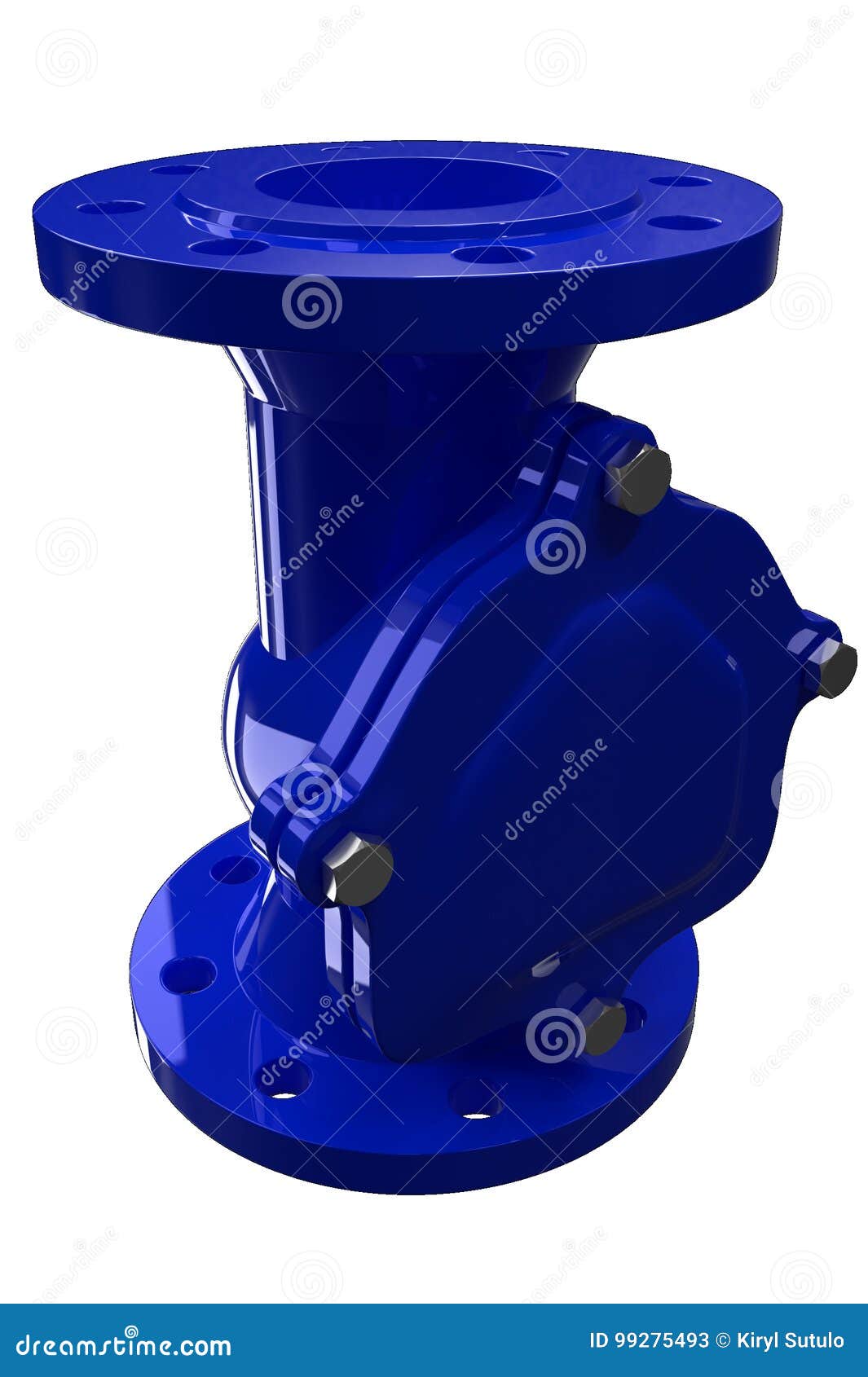 Blue Valve on White Background. Stock Illustration - Illustration of ...