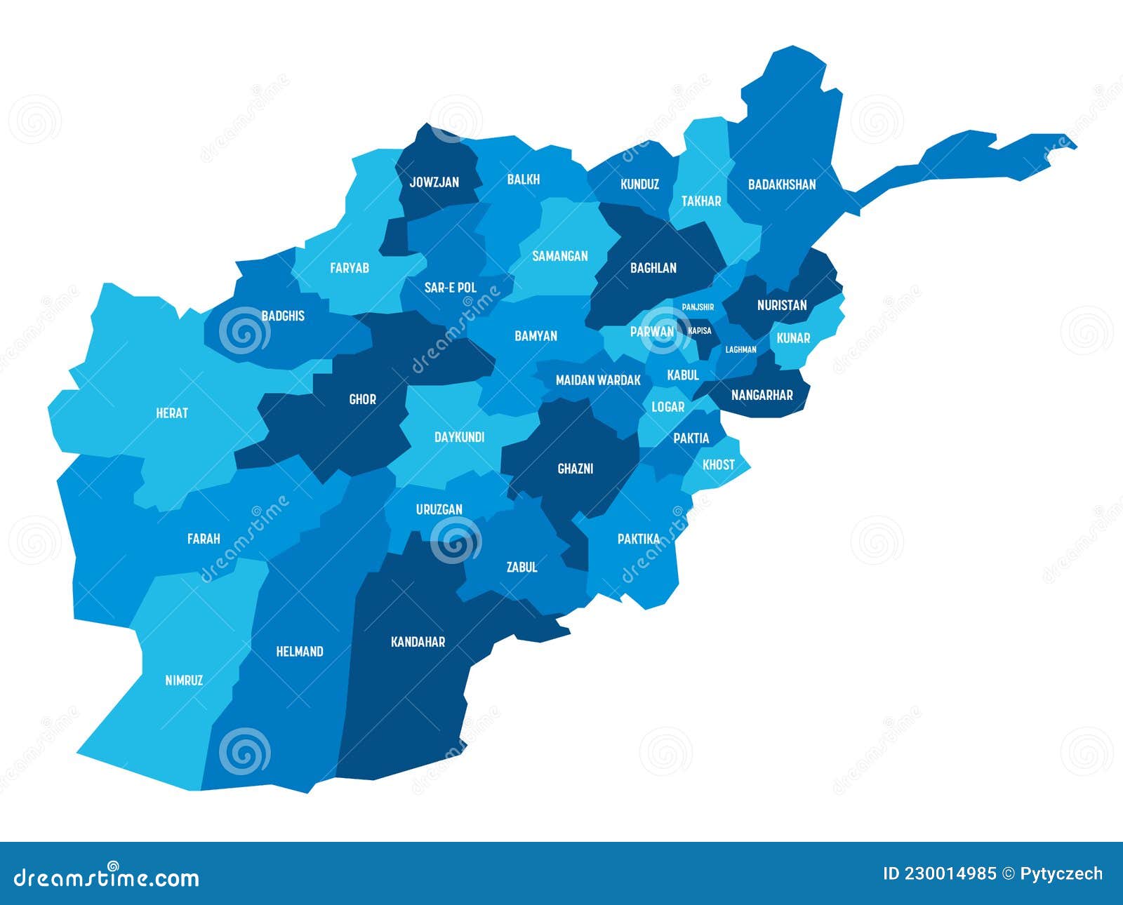 Afghanistan - Map of Provinces Stock Vector - Illustration of ...