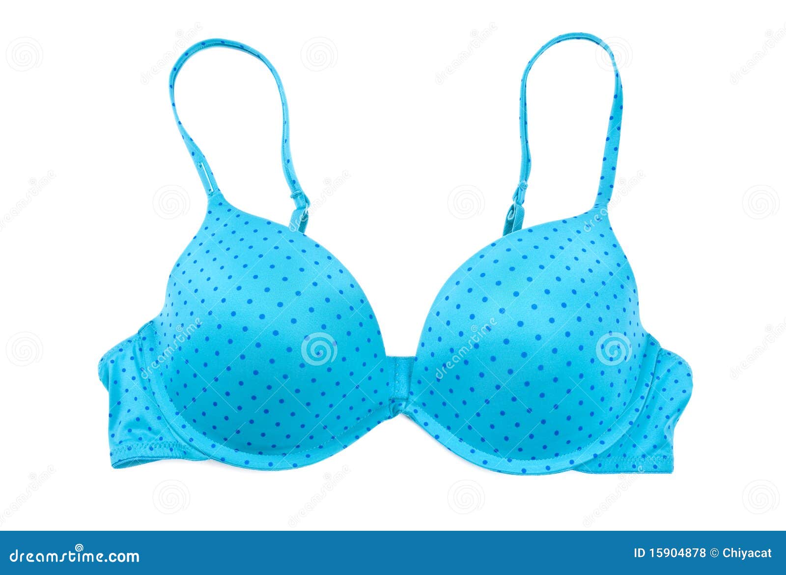 Blue Polka Dot Bra Isolated on White Stock Photo - Image of fashion ...