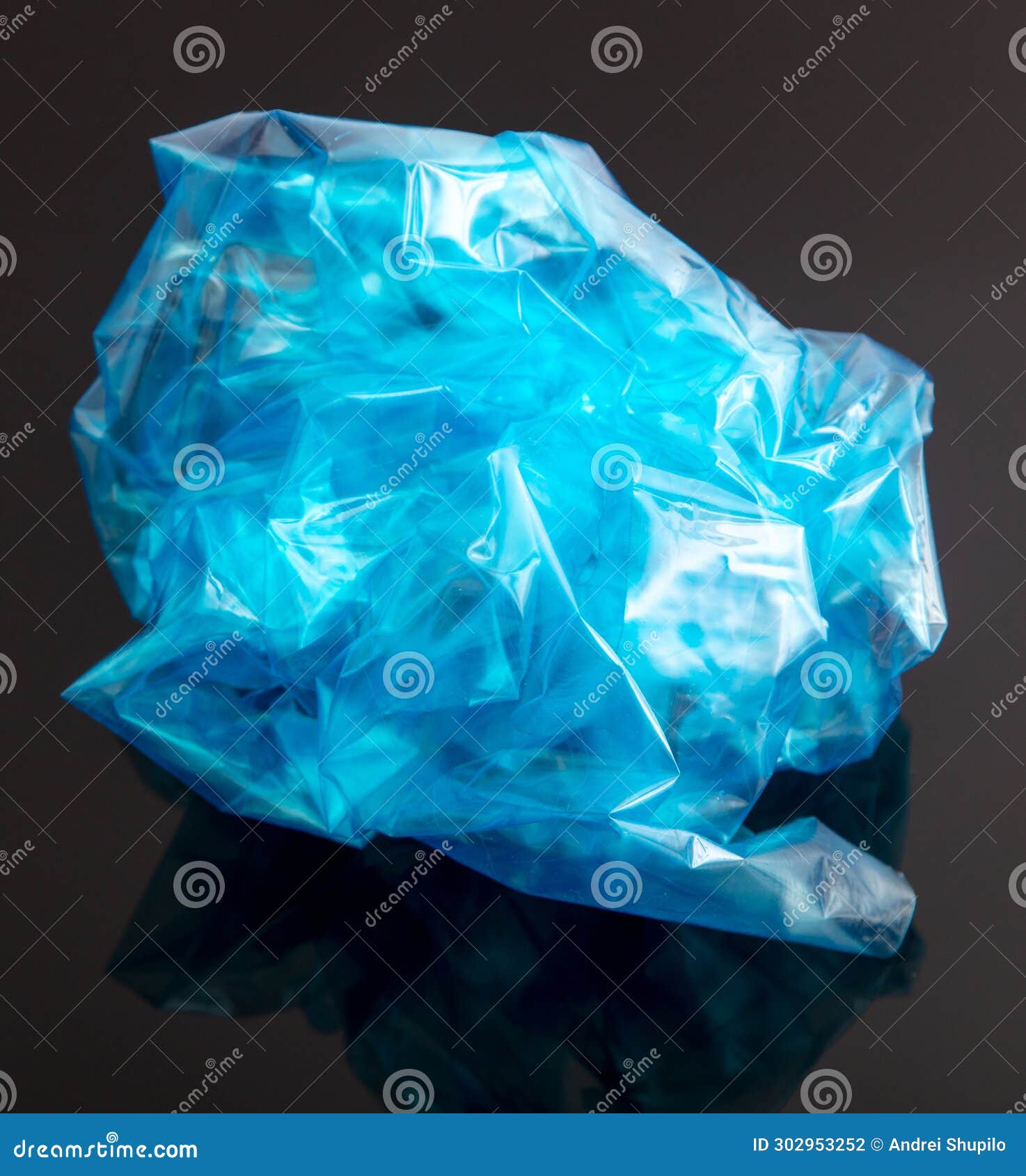 Blue Polyethylene on a Black Background Stock Photo - Image of ...