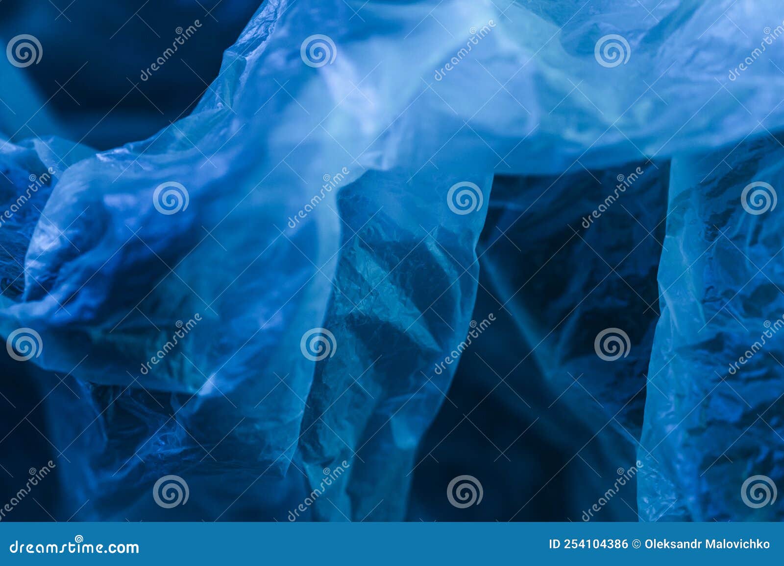 Blue Polyethylene. Heterogeneous Texture of Polyethylene. Close-up ...