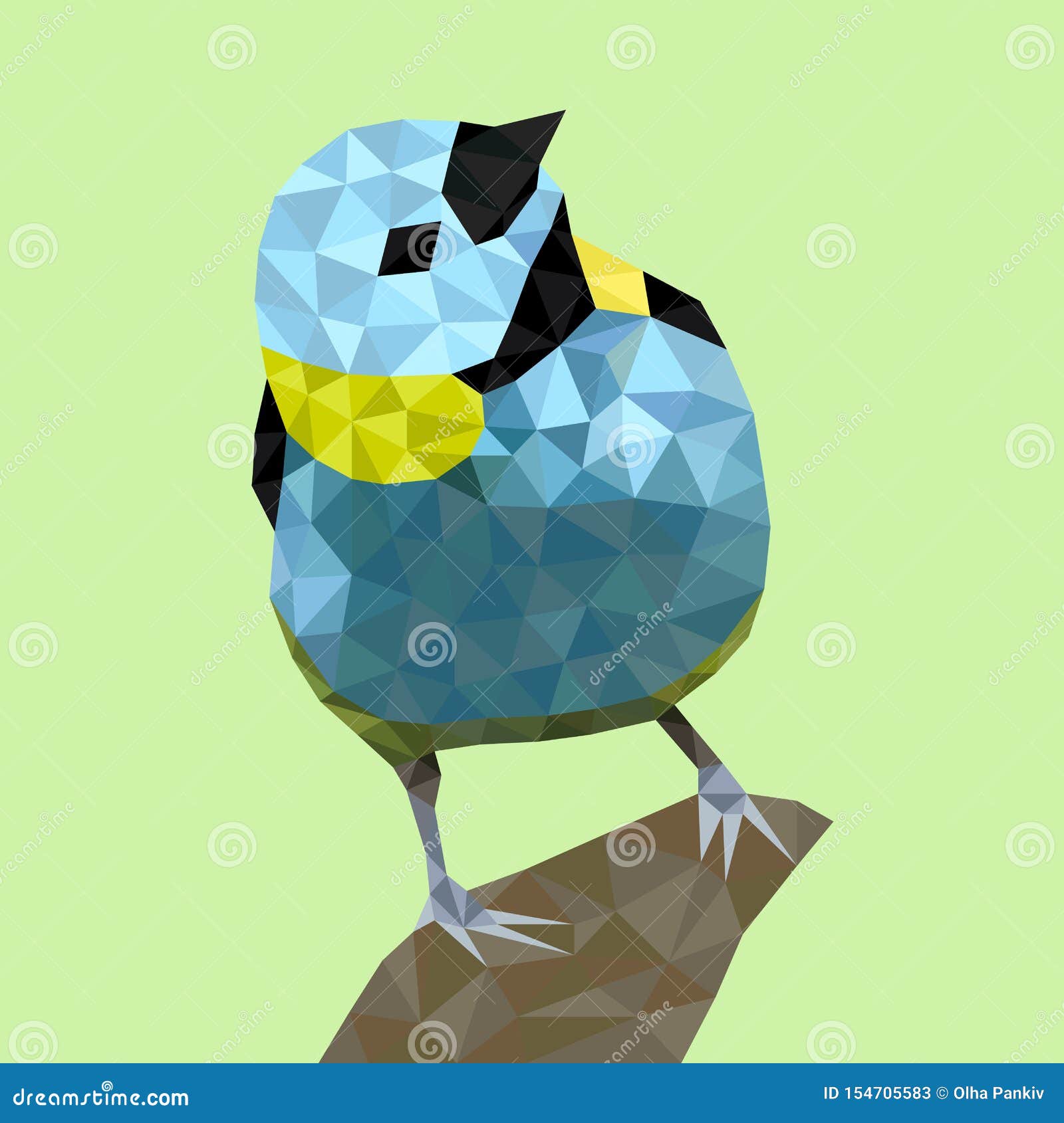 Blue polygon bird stock vector. Illustration of spring - 154705583