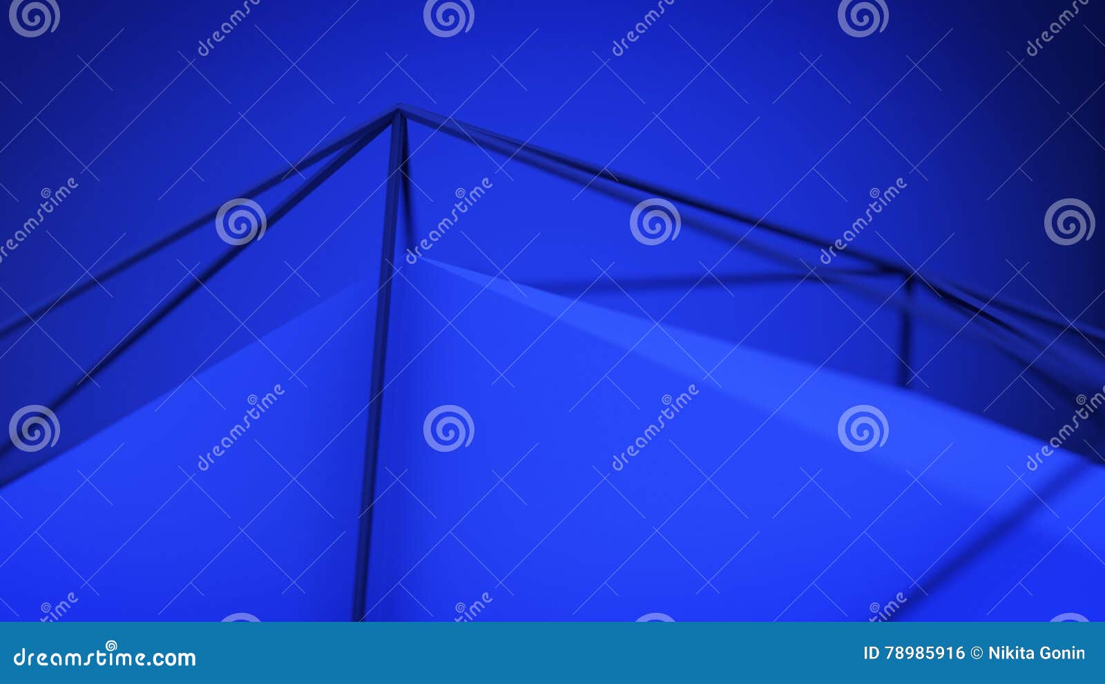 Blue Polygon Shape Close-up 3D Render Stock Illustration - Illustration ...