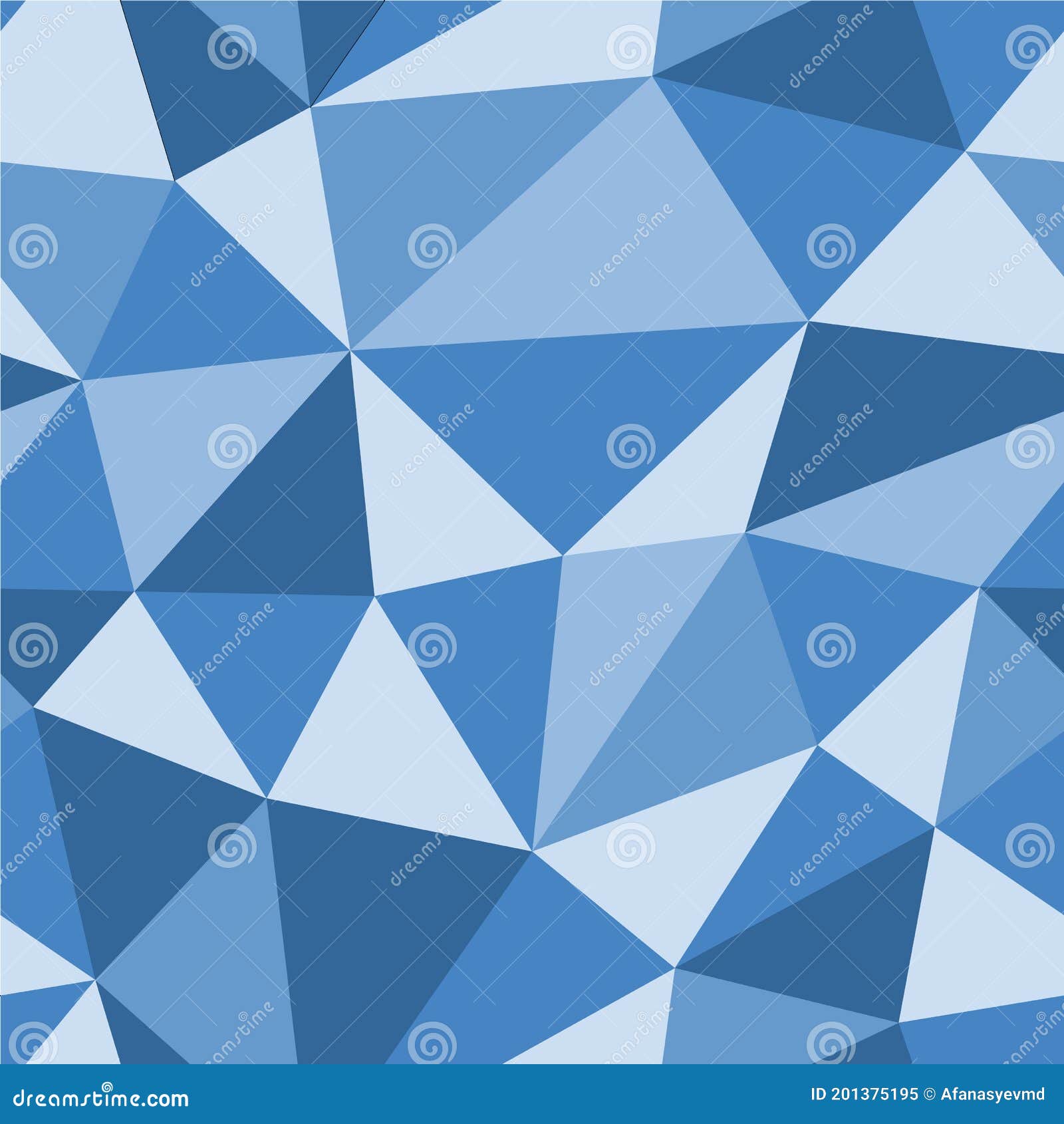 Blue Polygonal Background. Seamless Geometric Pattern. Blue Triangles ...