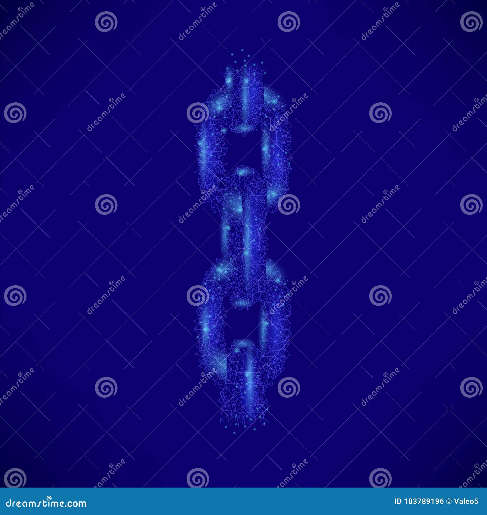 Blue Polygonal Chain stock vector. Illustration of digital - 103789196