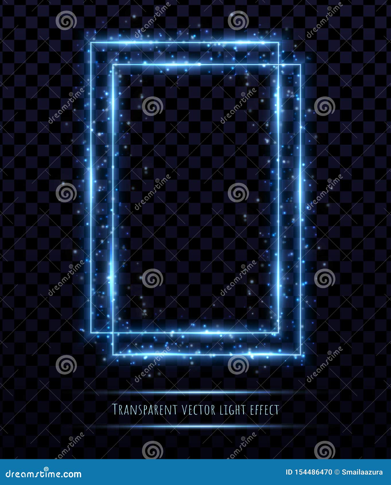 Blue Polygonal Frame with Light Effects Isolated on Transparent ...