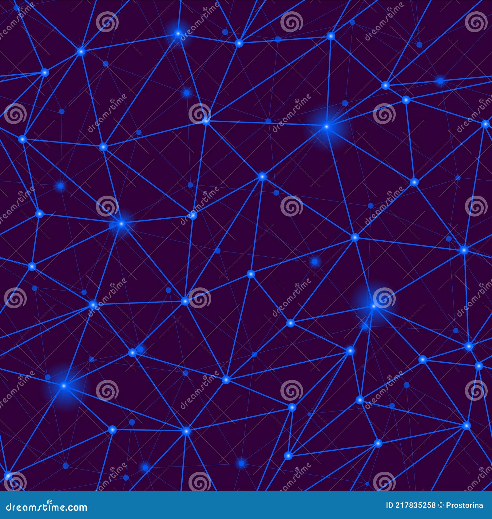 Blue Polygonal Network Grid Seamless Pattern. Abstract Modern ...