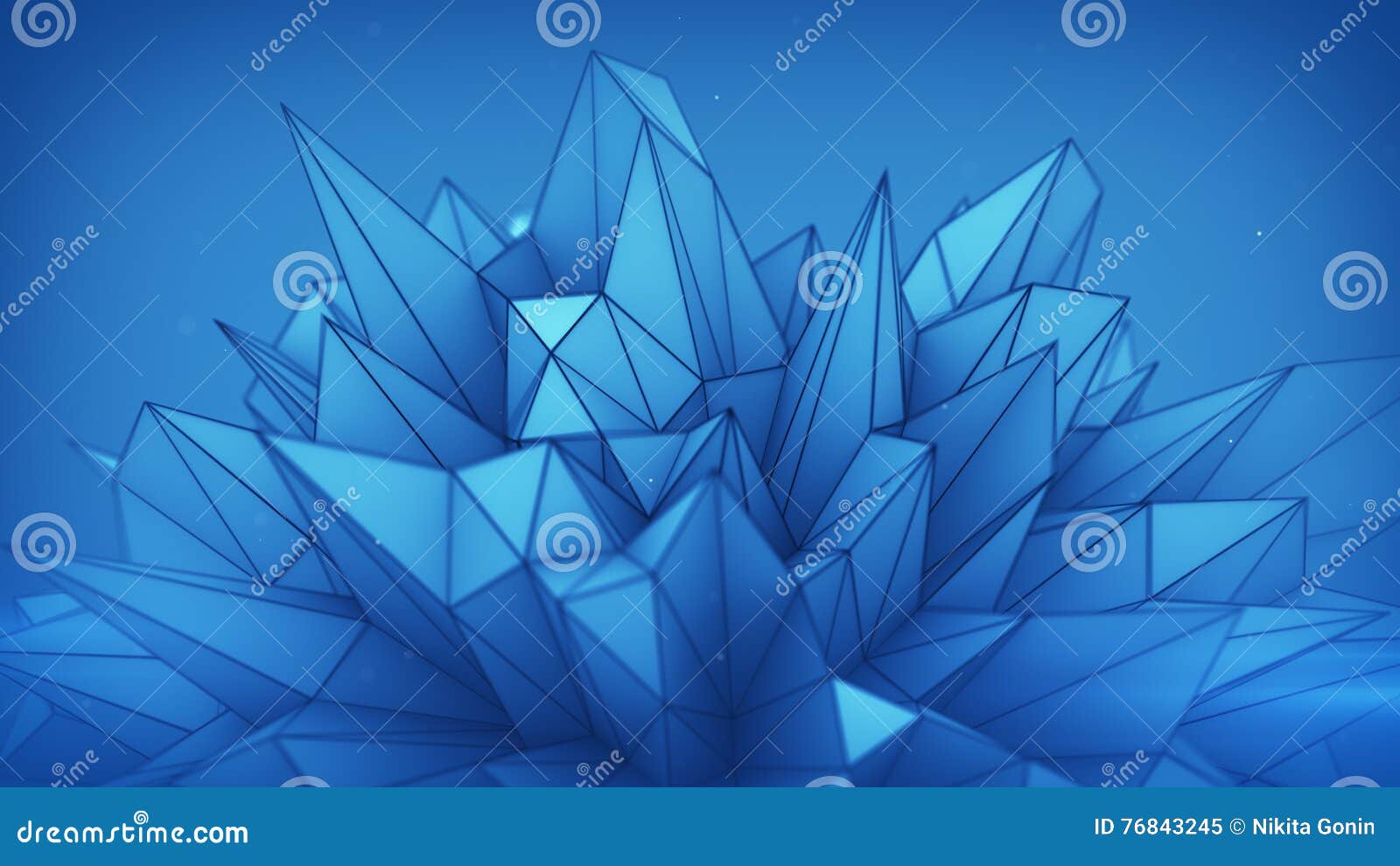 Blue Polygonal Shape. Abstract 3d Render Stock Illustration ...