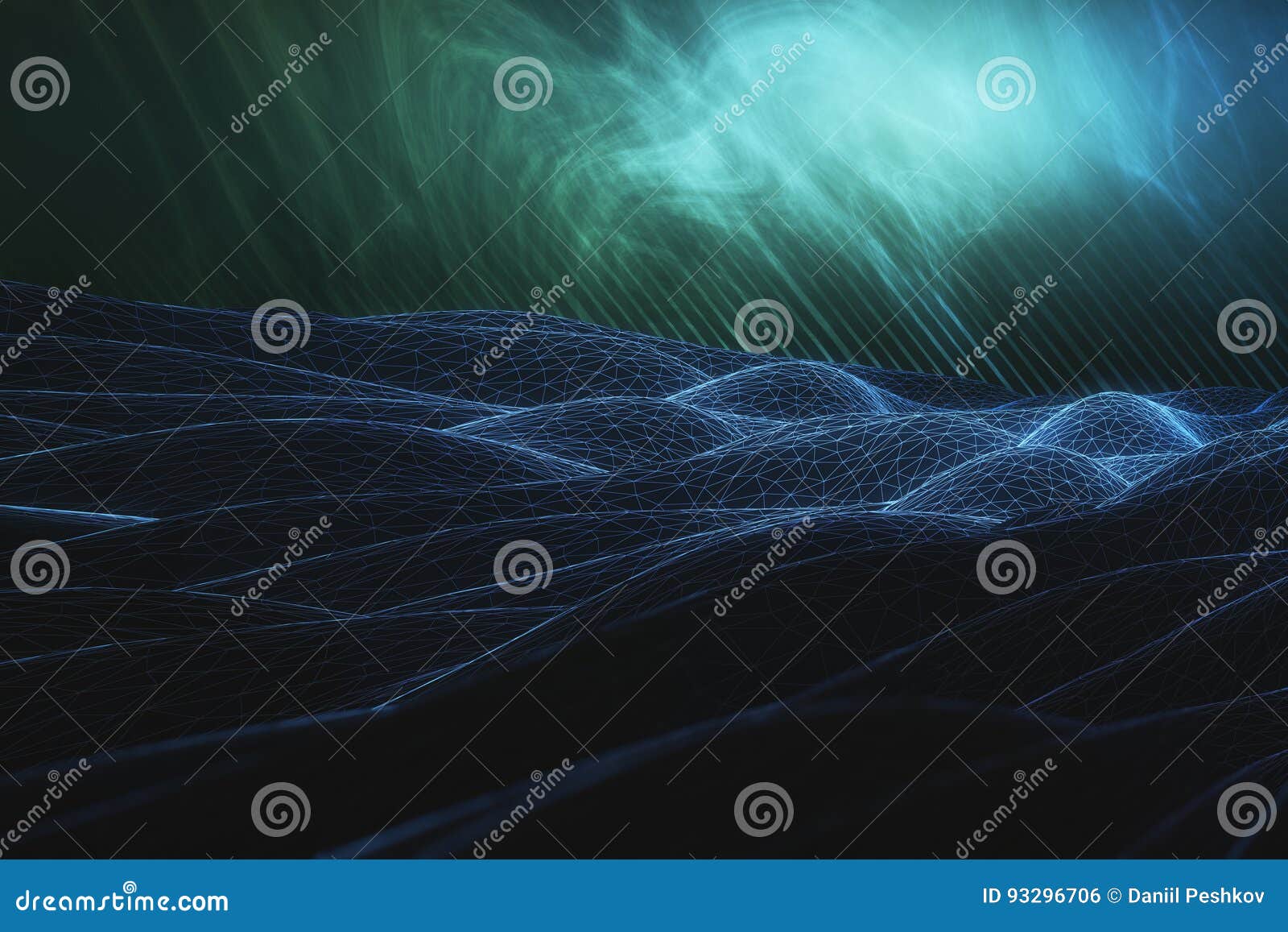 Blue polygonal waves stock illustration. Illustration of business ...