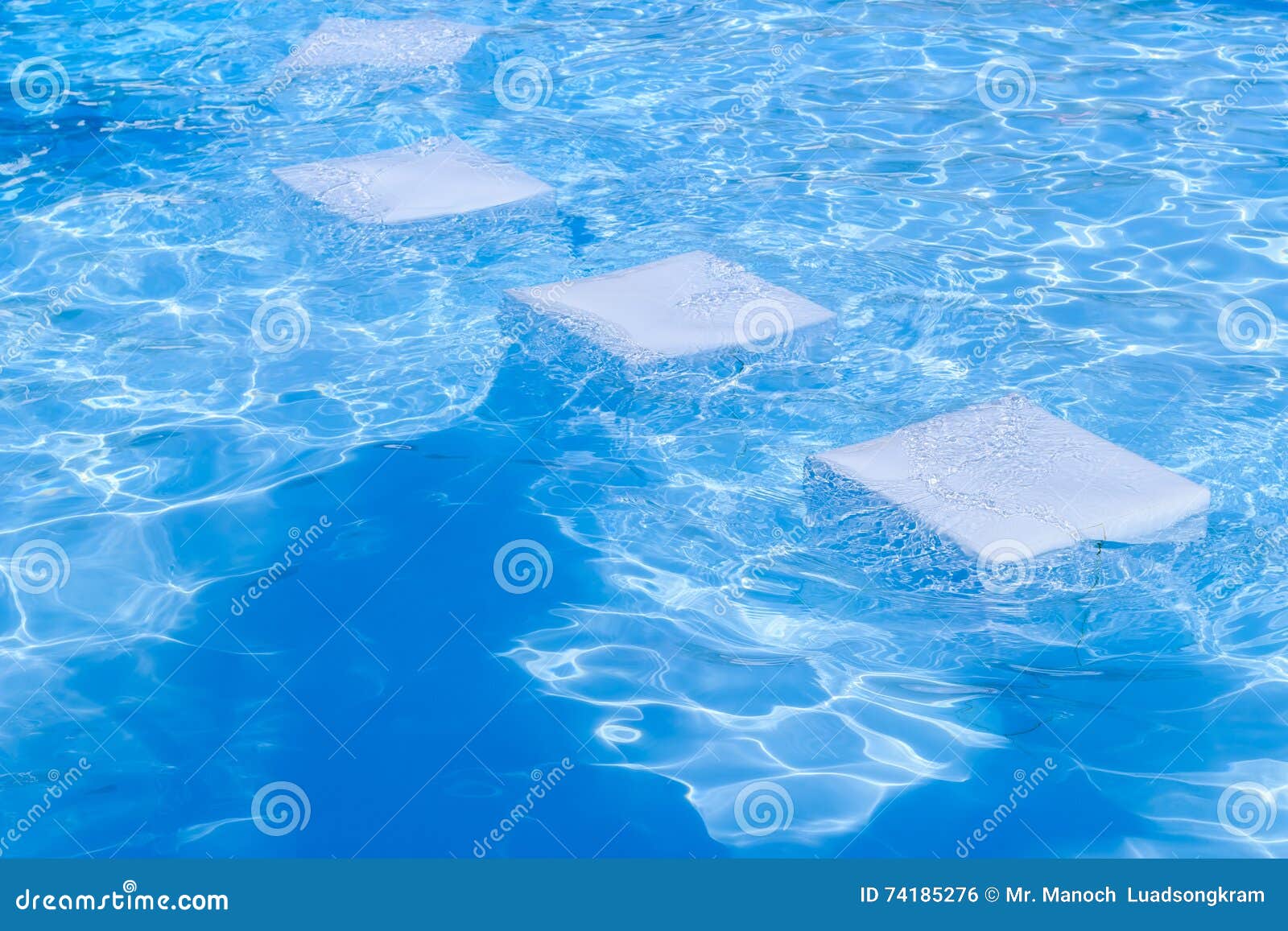 Blue Pool Water with Sun Reflections Stock Photo - Image of square ...