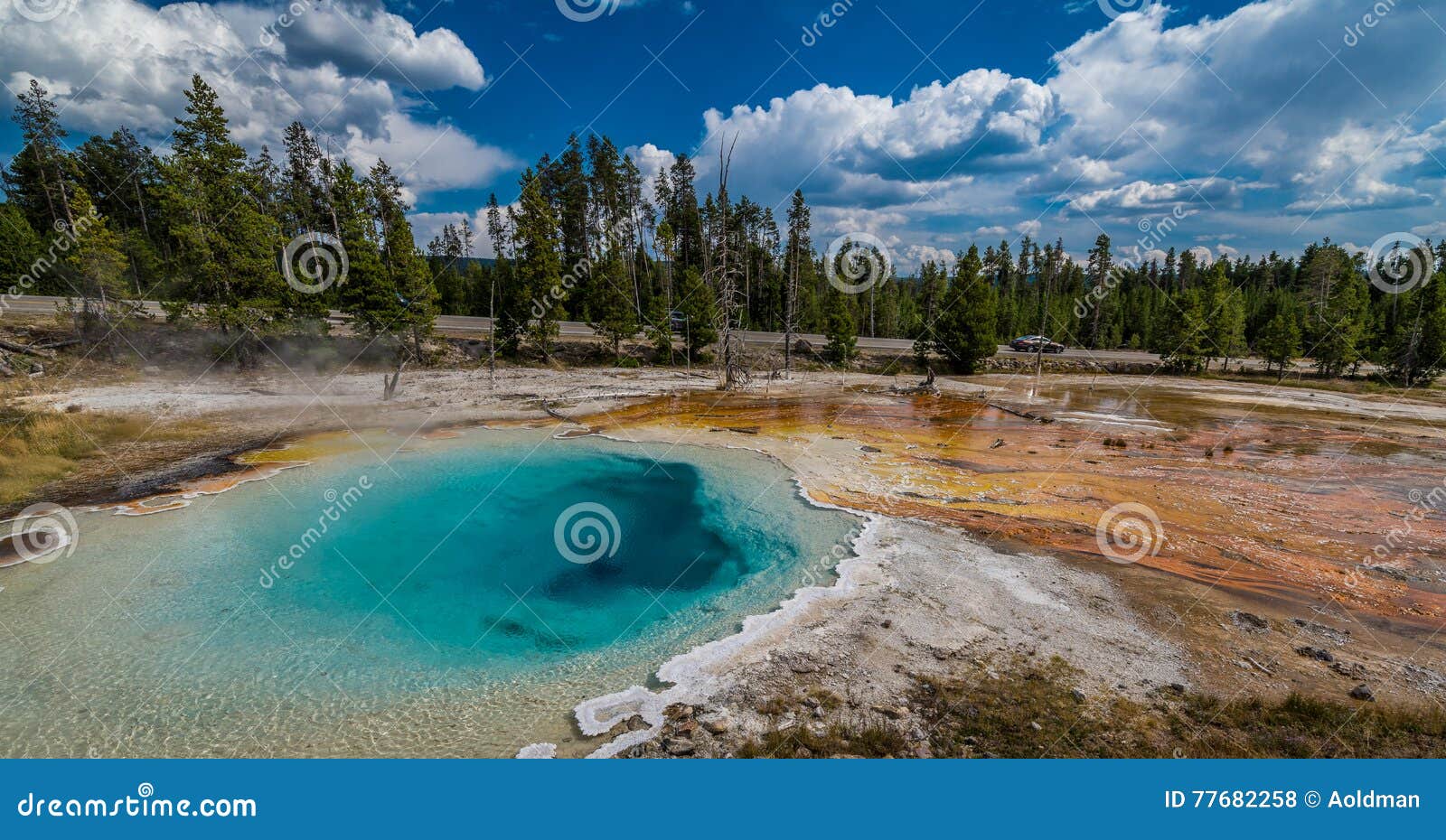 Blue Pool in the Yellowstone National Park Stock Photo - Image of ...