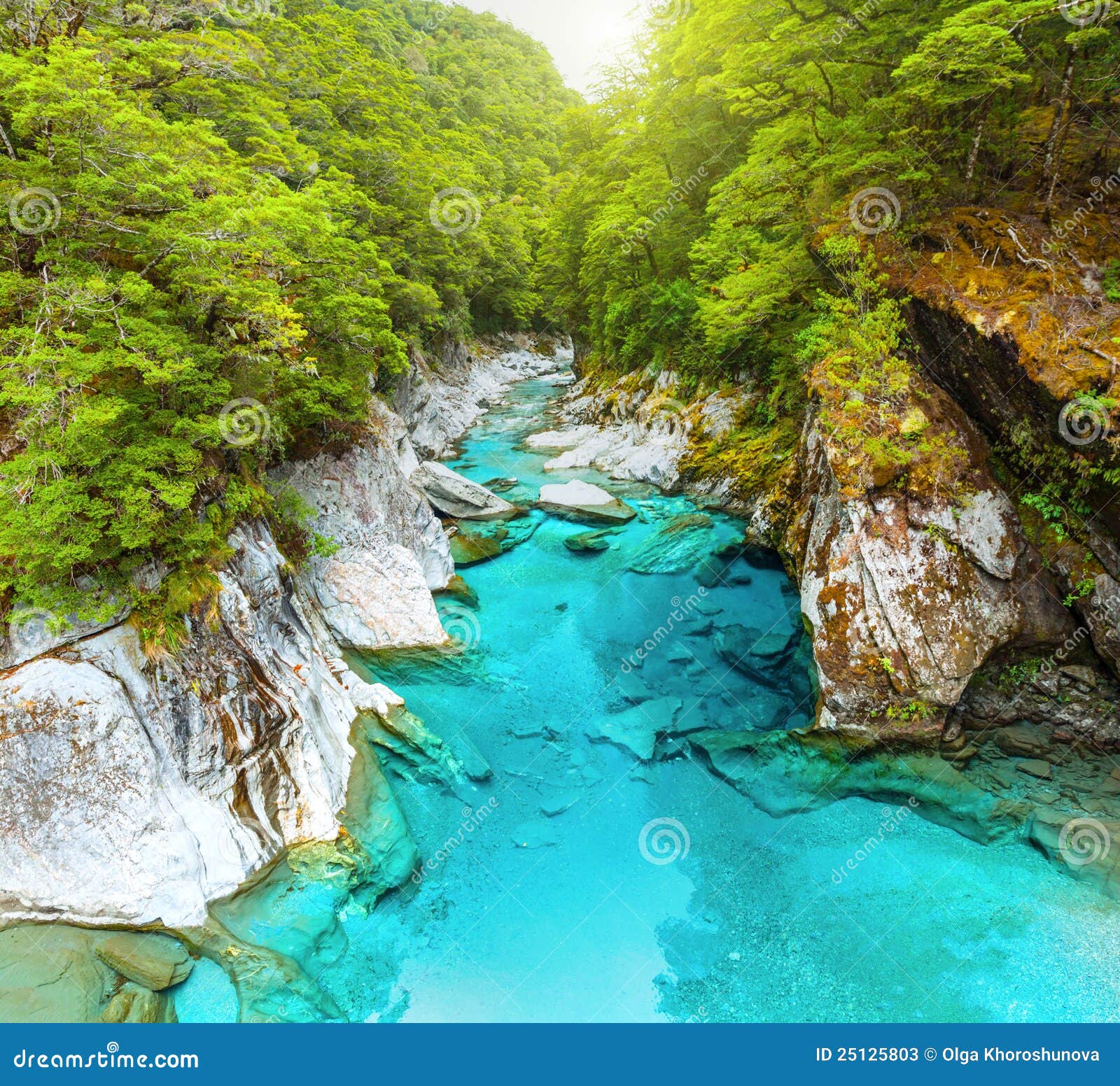 Blue pools stock image. Image of reserve, landscape, makarora - 25125803