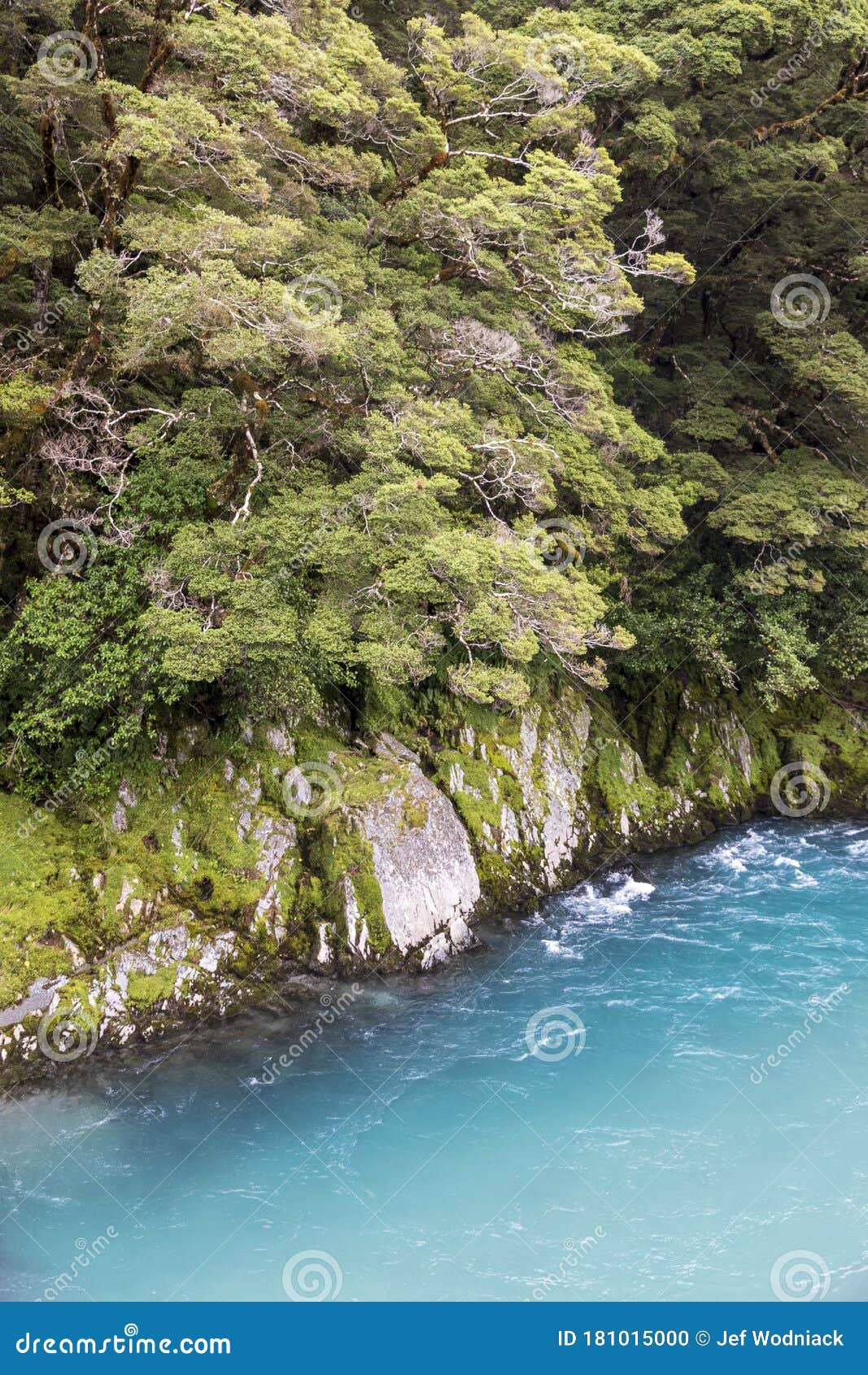 Blue Pools at Wanaka River in New Zealand. Stock Photo - Image of ...