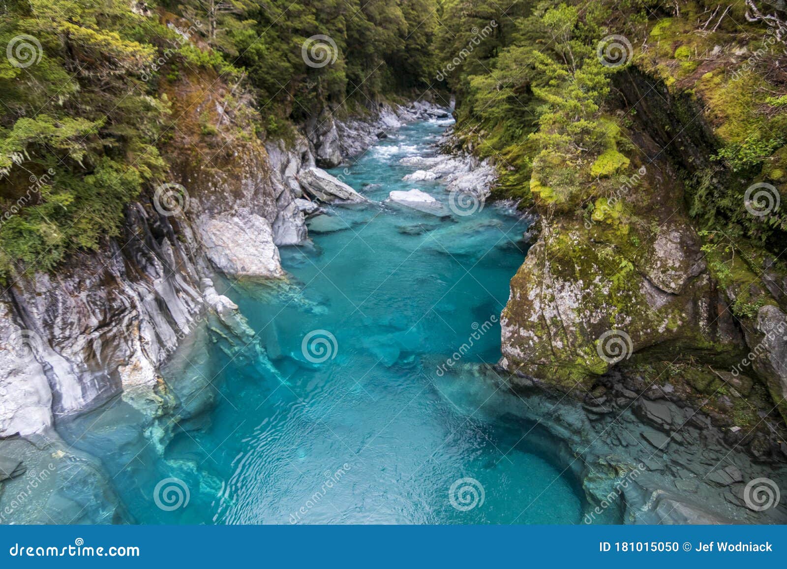 Blue Pools at Wanaka River in New Zealand. Stock Photo - Image of ...