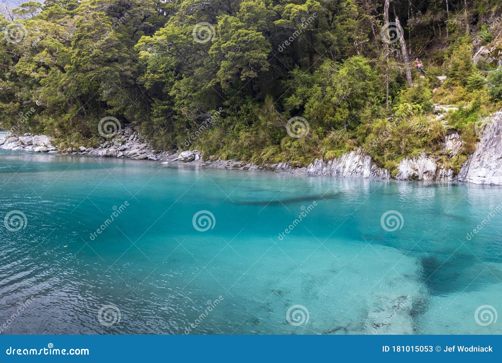 Blue Pools at Wanaka River in New Zealand. Stock Image - Image of river ...