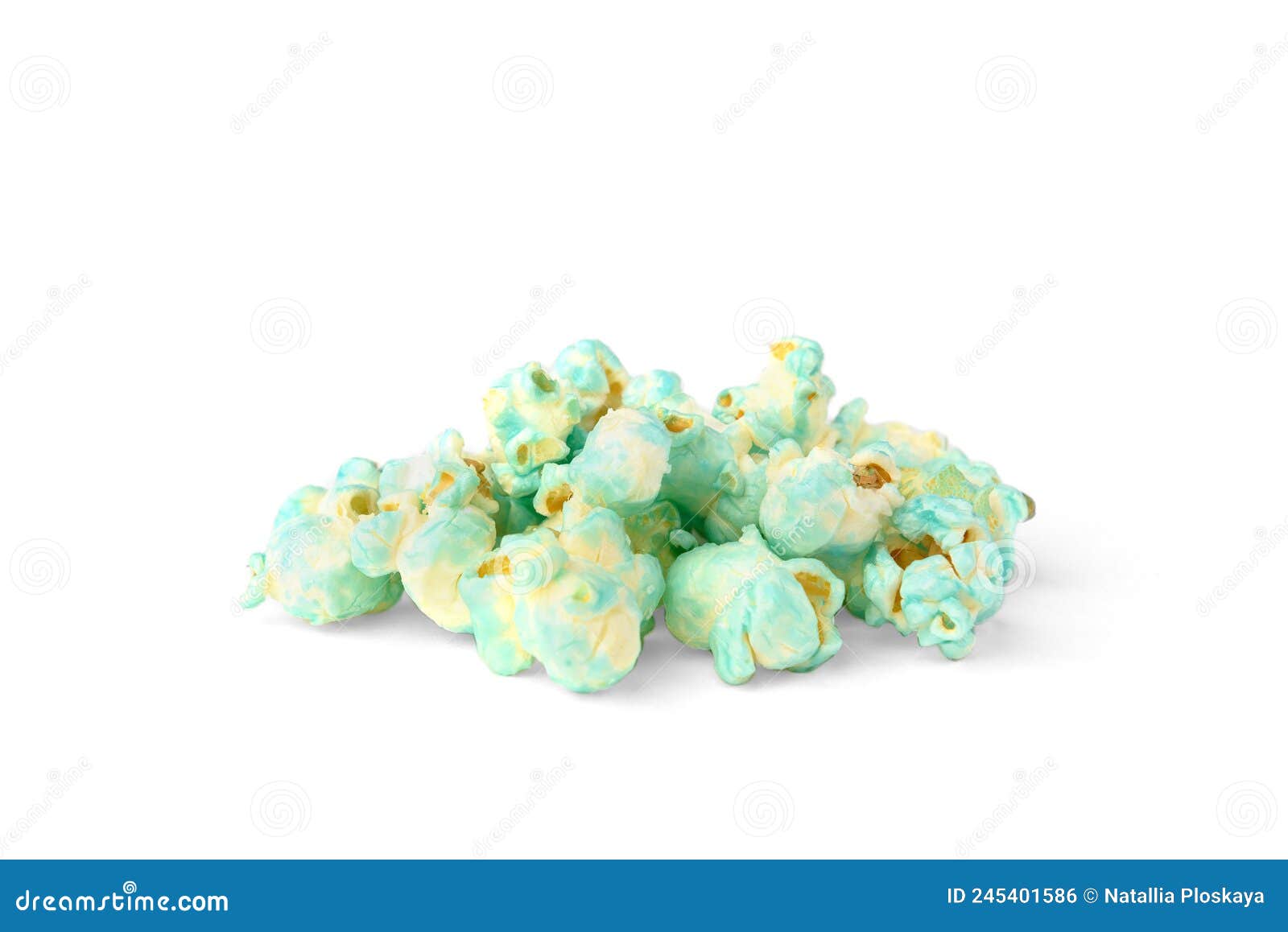 Blue Popcorn Isolated on White Background. Stock Photo - Image of ...