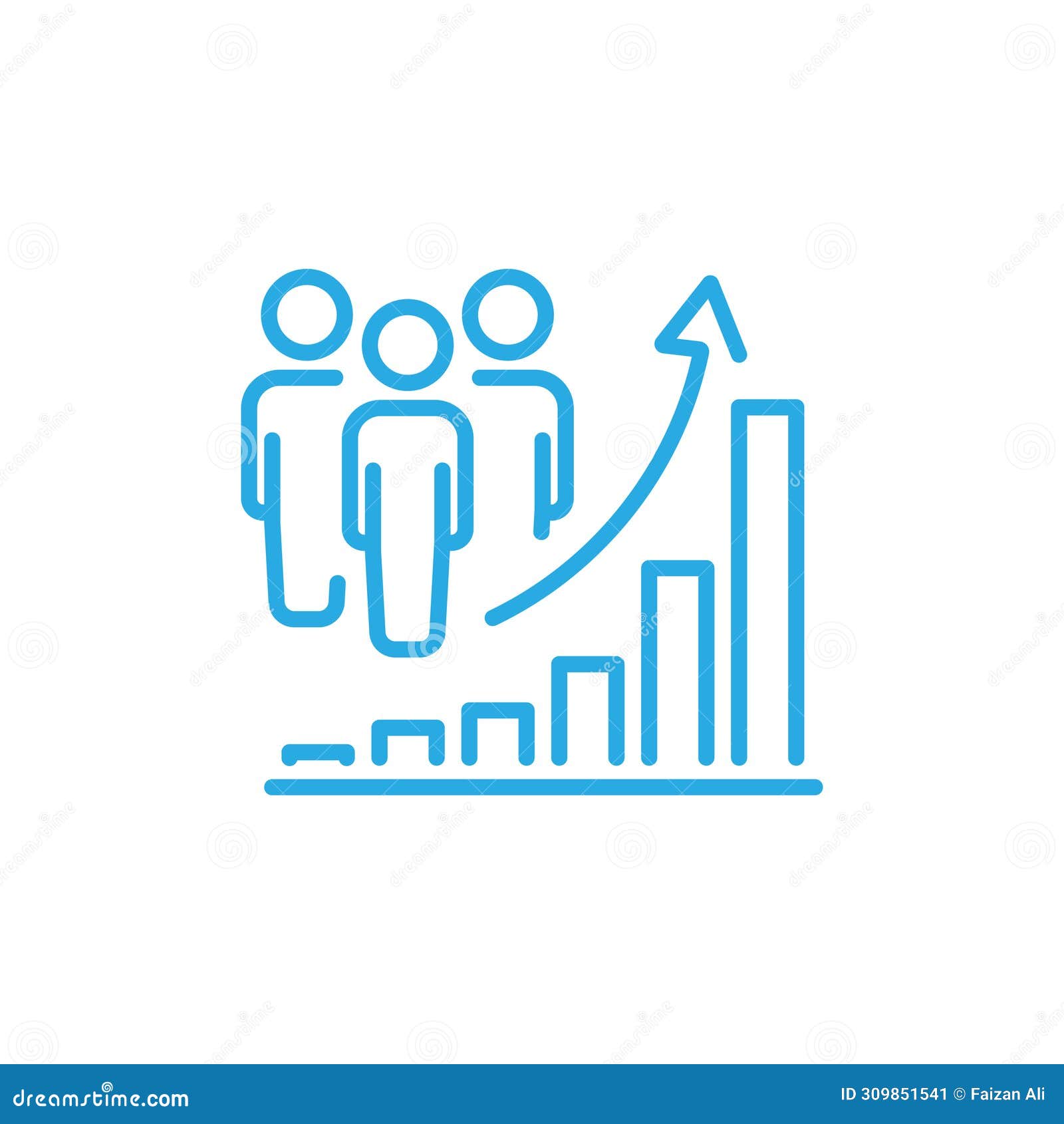 Blue Population Growth Line Art Icon, Increase Social Development ...