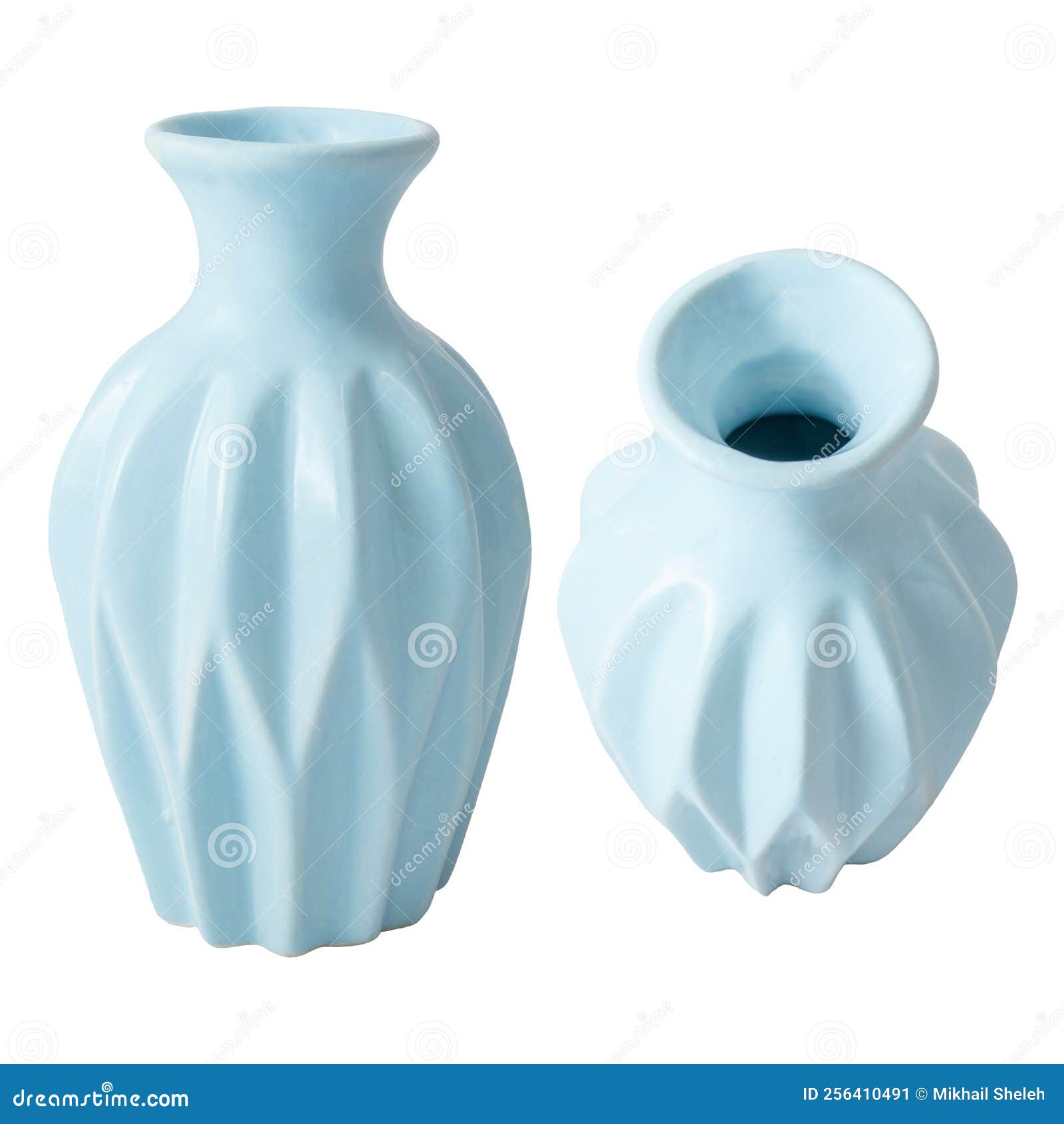 Blue Porcelain Vases for Flowers from Different Angles Stock ...