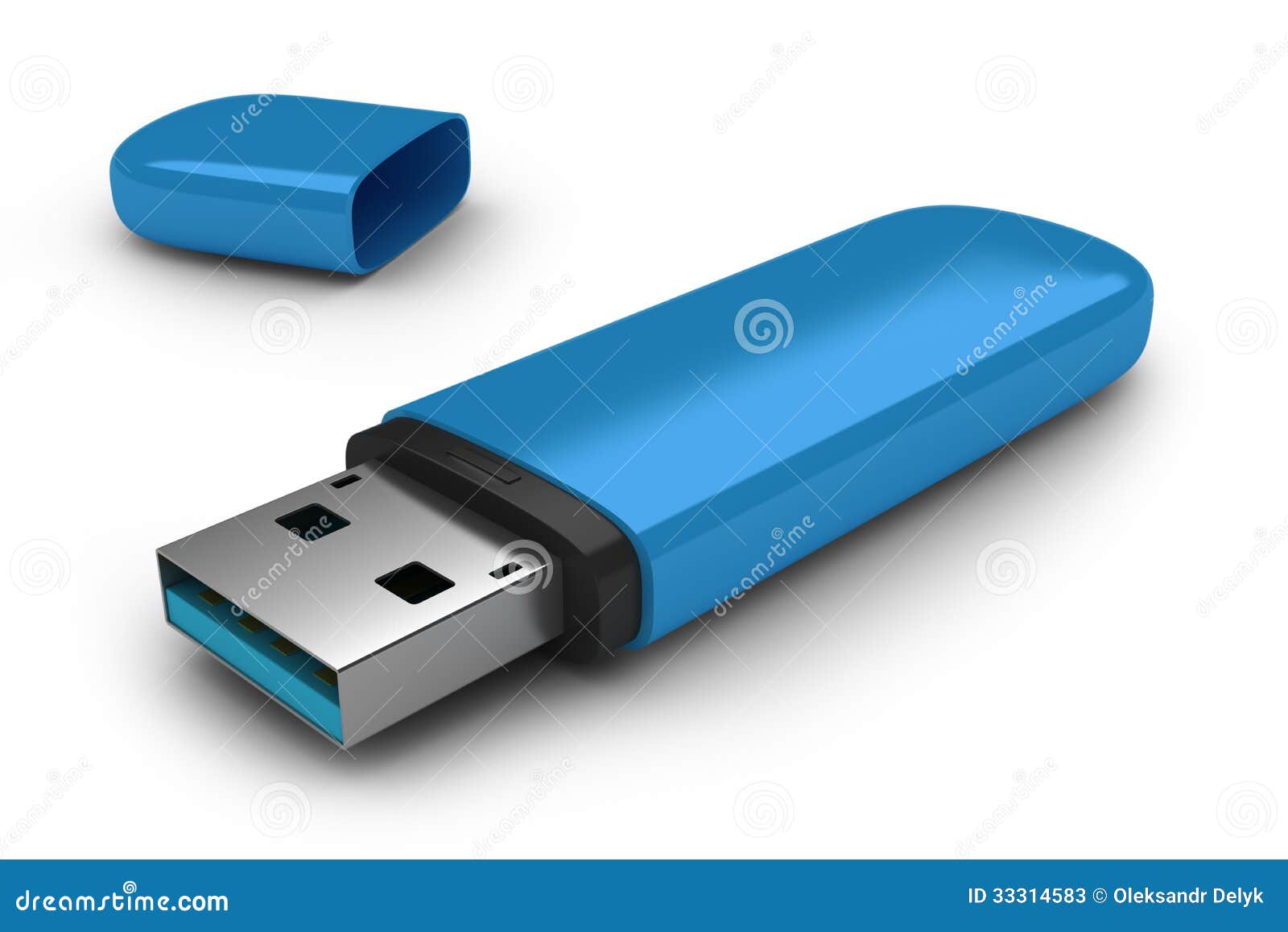 Blue Portable Flash Usb Drive Memory. Stock Illustration - Illustration ...