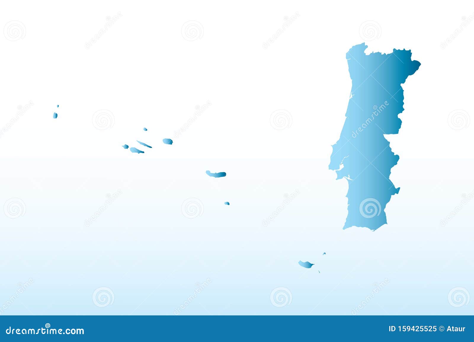 Blue Portugal Map Ice with Dark and Light Effect Vector on Light ...