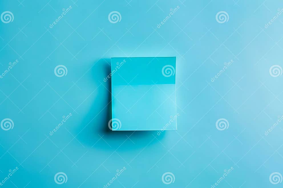A Blue Post it Note on a White Background Stock Image - Image of design ...