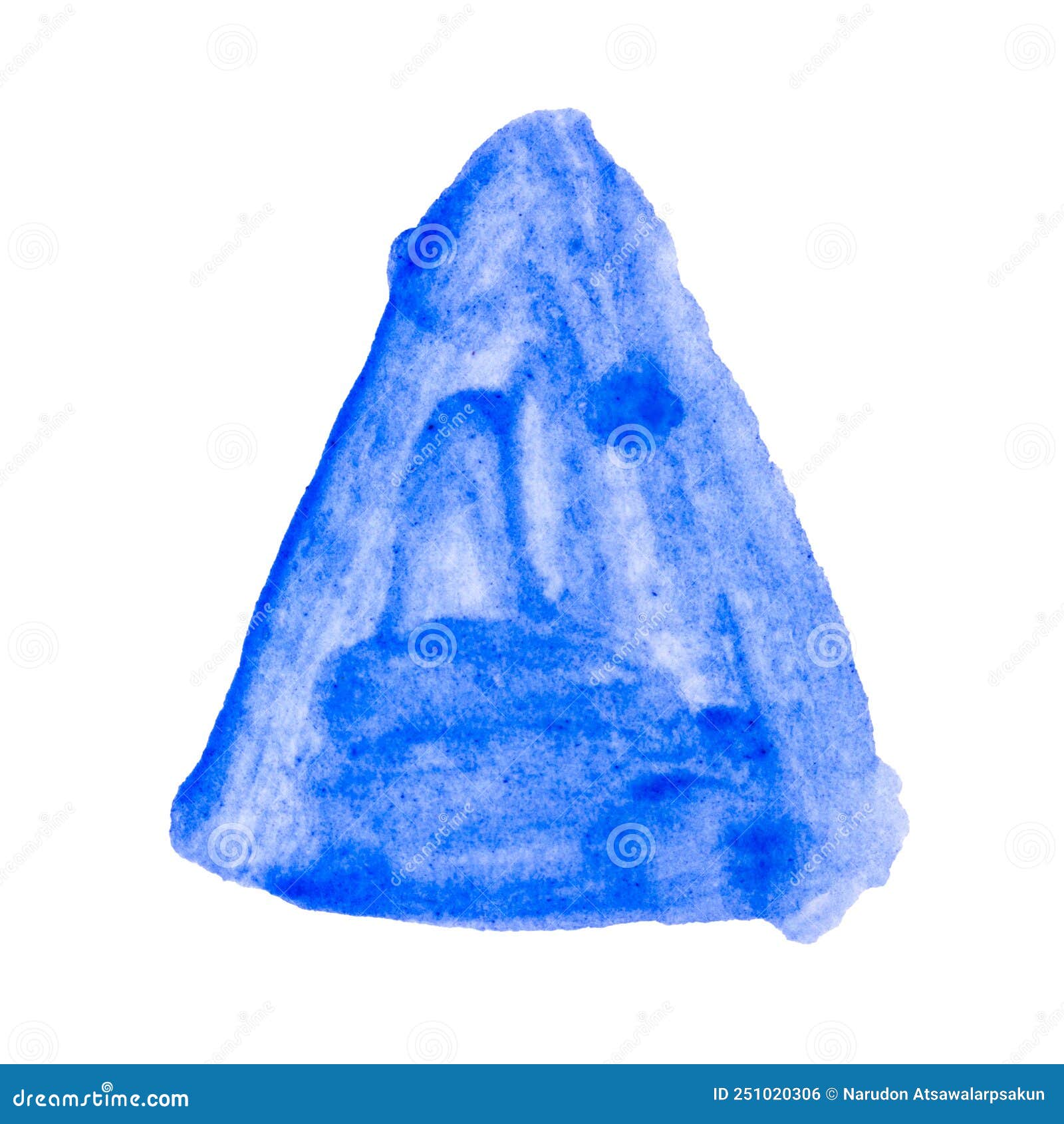Blue Poster Color Paint Line Isolated on White Background Triangle ...