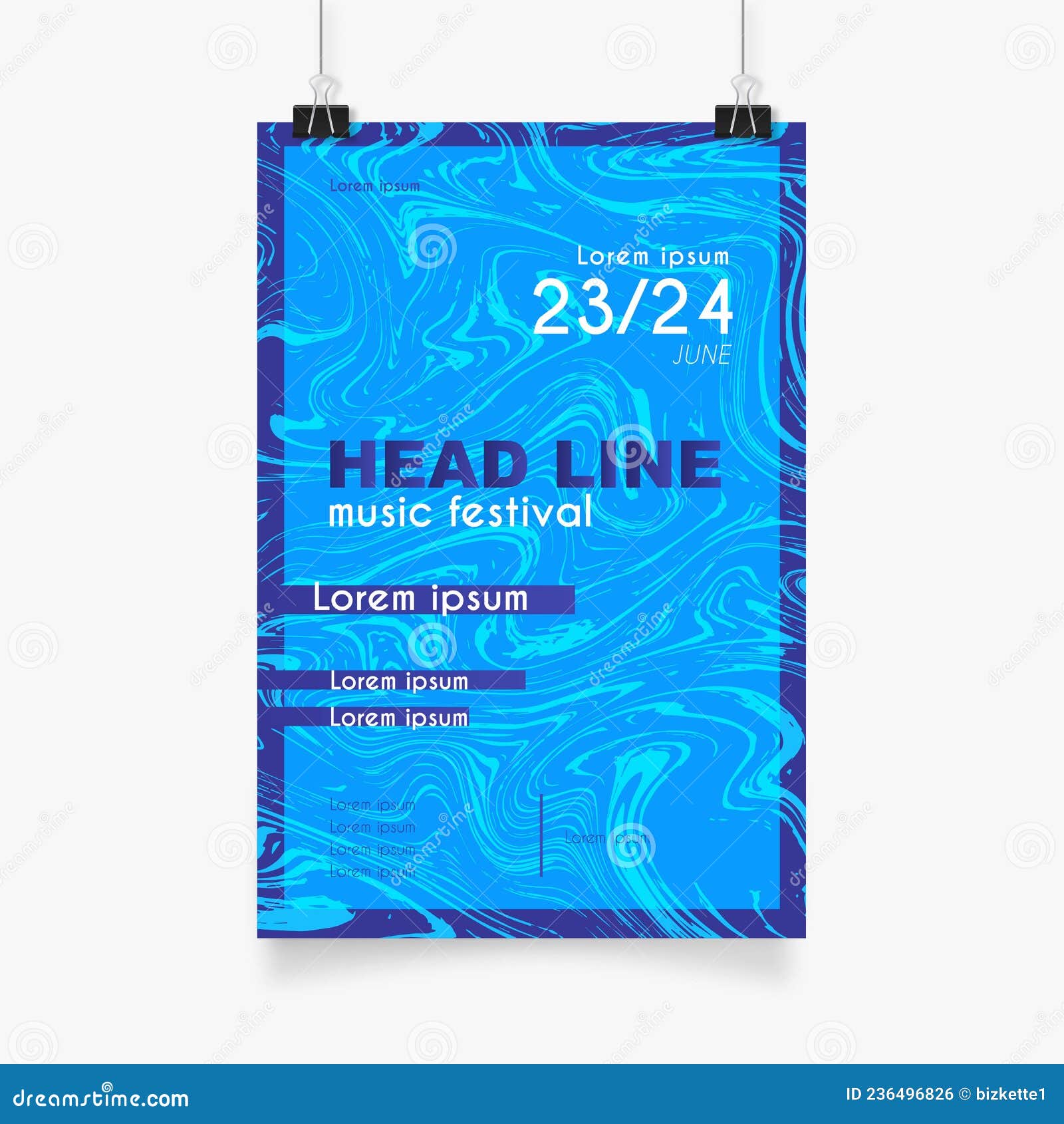 Blue Poster Template Vector Illustration Stock Vector - Illustration of ...