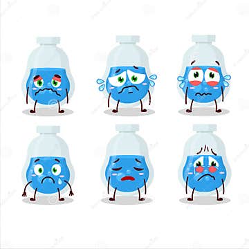 Blue Potion Cartoon Character with Sad Expression Stock Vector ...