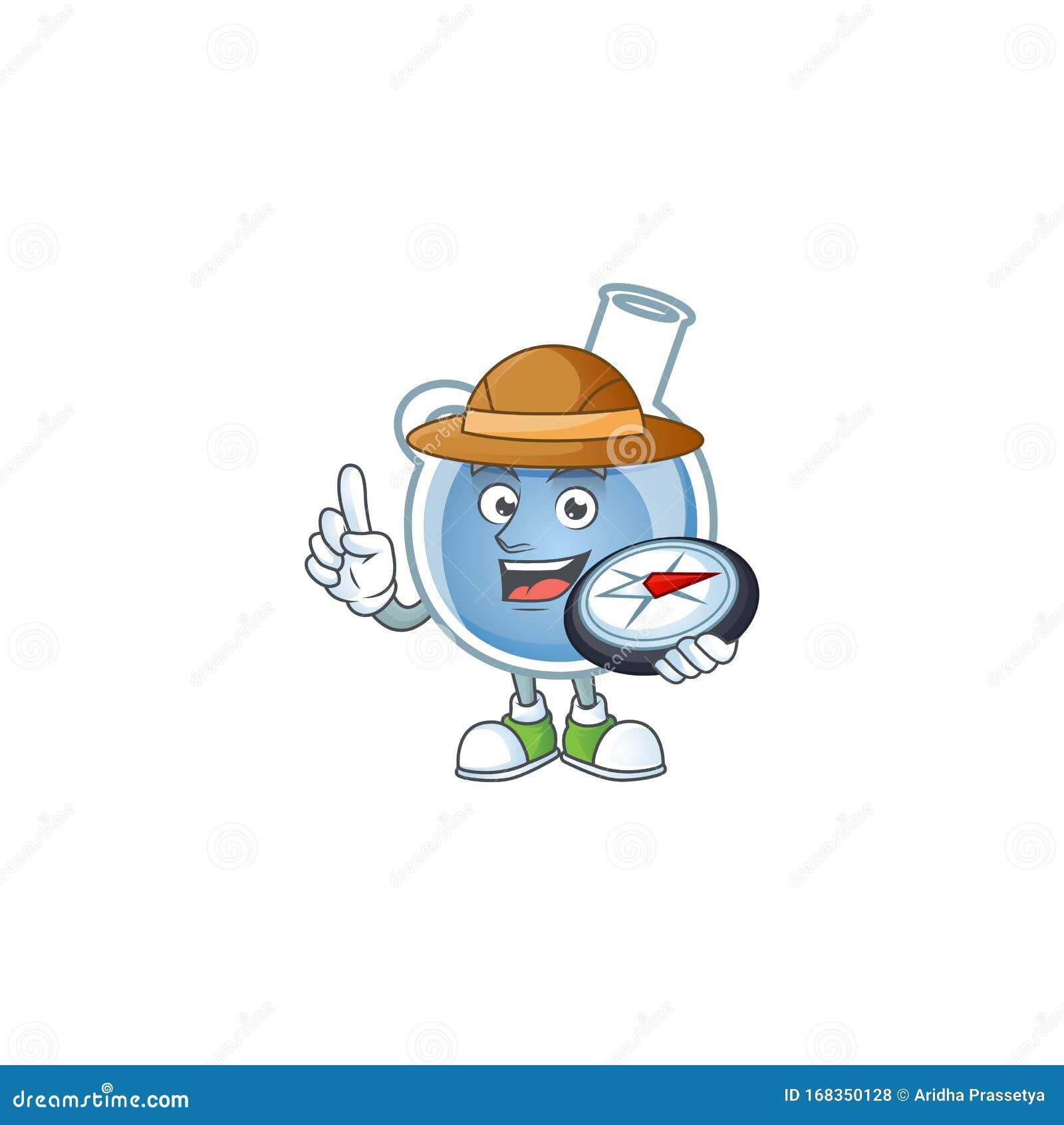 Blue Potion Stylized Explorer Having a Compass Stock Vector ...