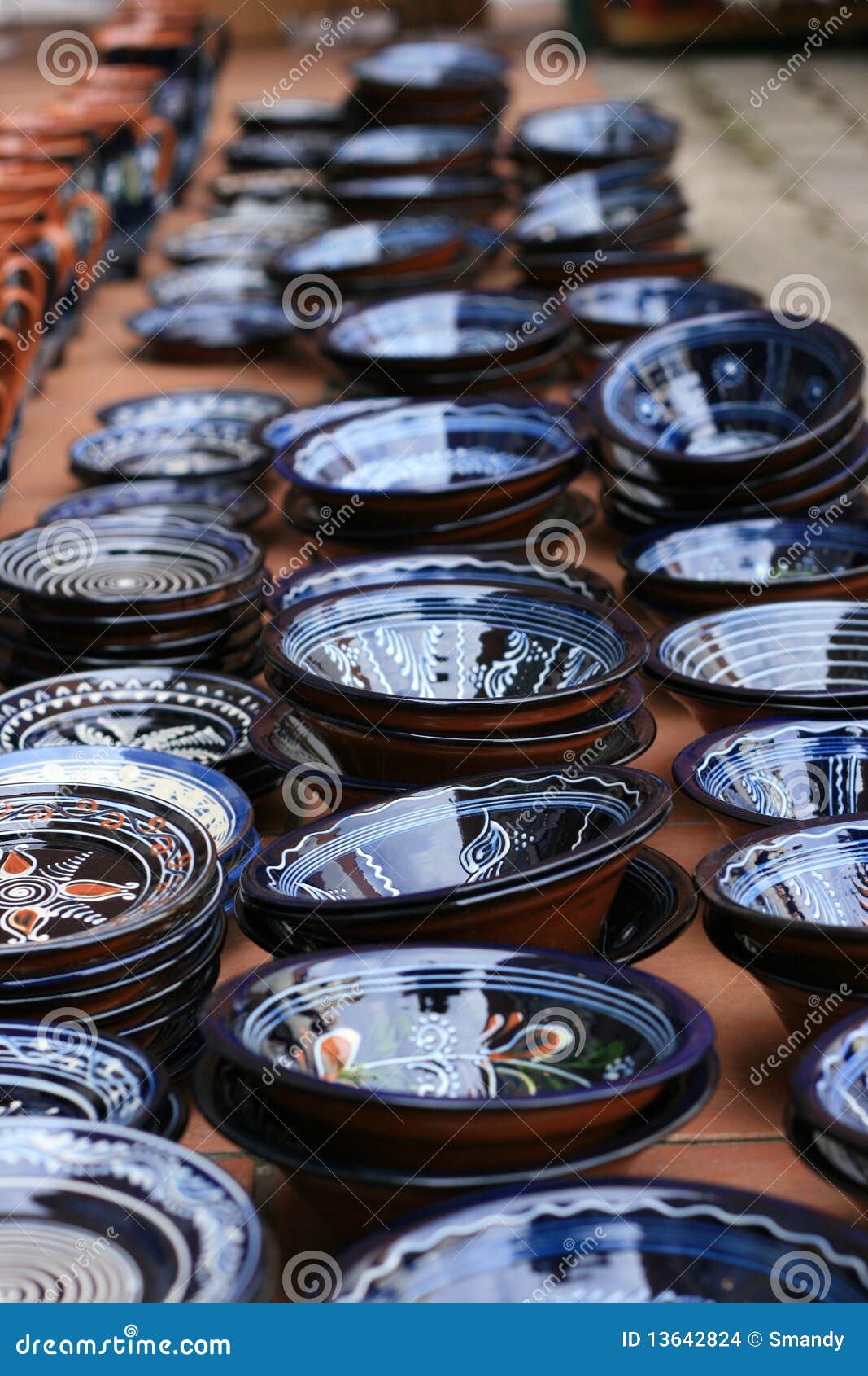 Blue pottery exhibition editorial stock image. Image of ceramic - 13642824