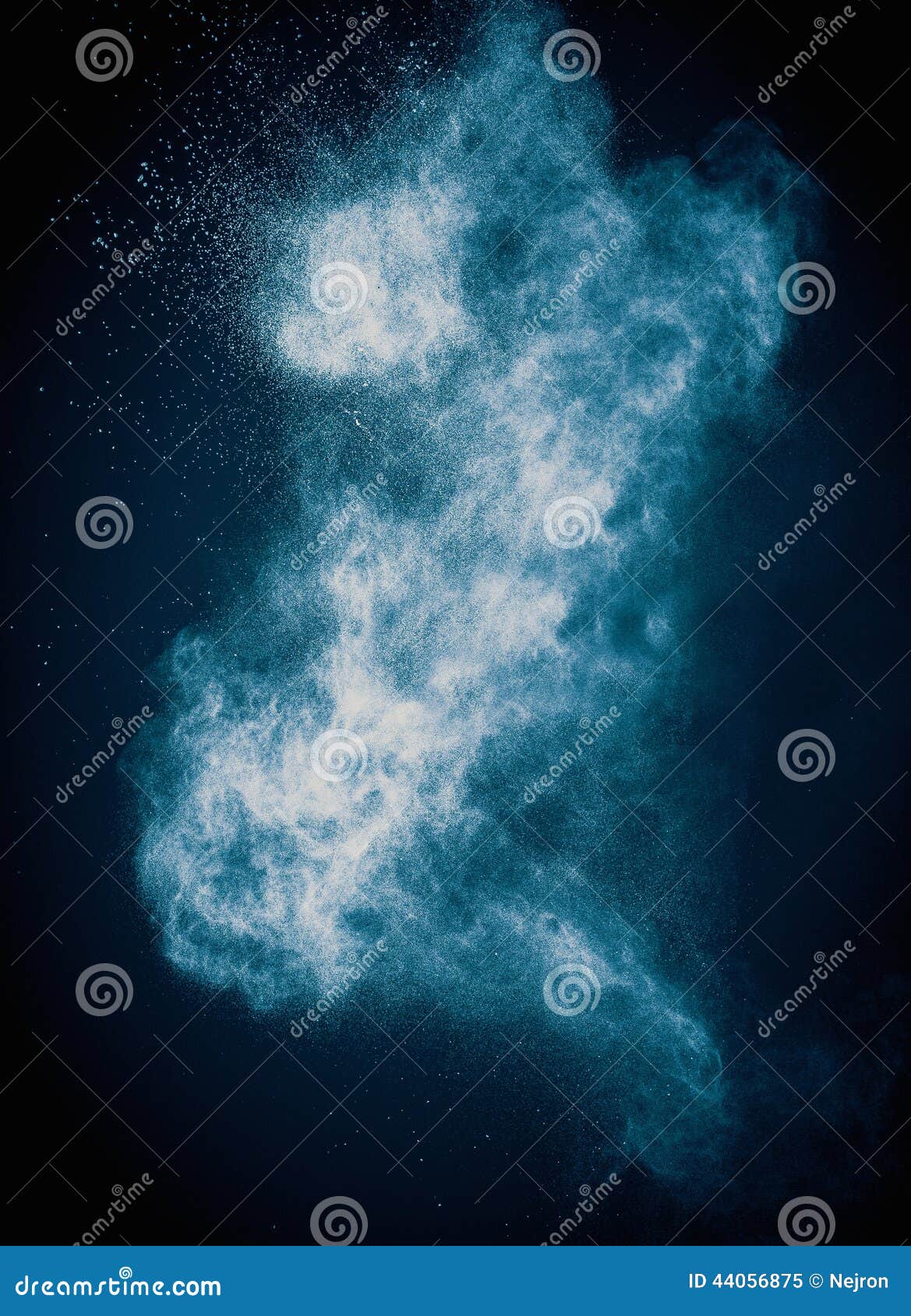 Blue powder exploding stock image. Image of isolate, drug - 44056875