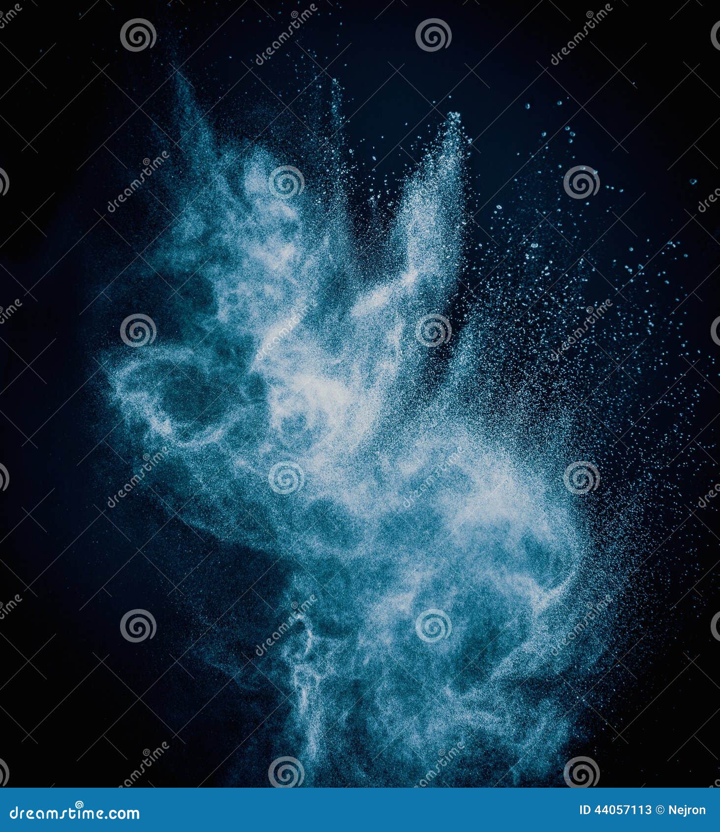 Blue powder exploding stock image. Image of dust, destruction - 44057113