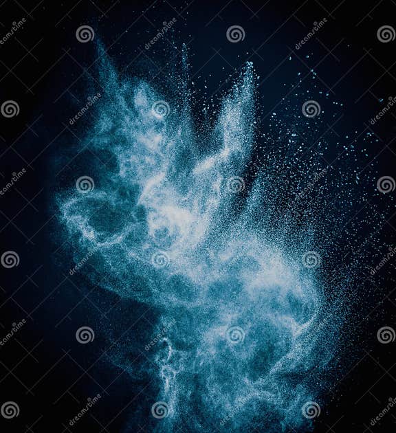 Blue powder exploding stock image. Image of dust, destruction - 44057113