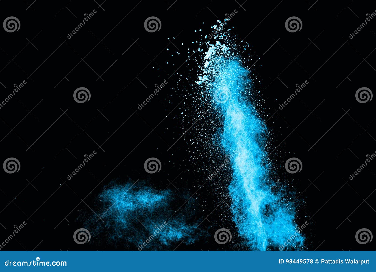 Blue Powder Explosion on Black Background. Stock Photo - Image of dark ...