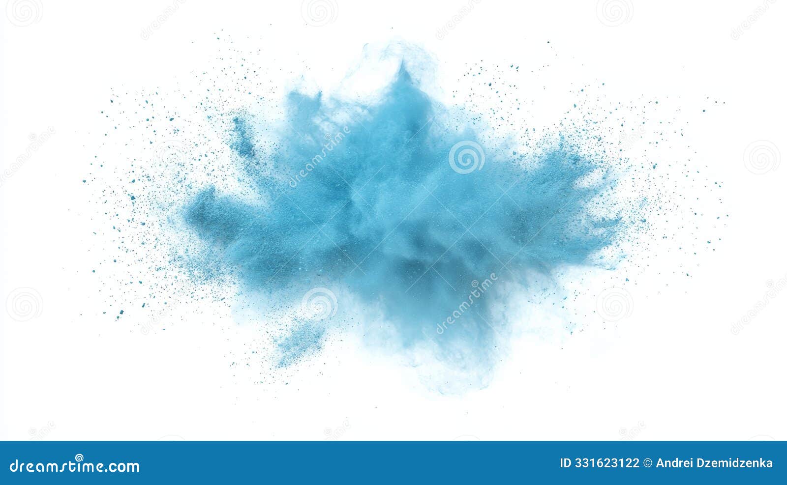 Blue Powder Explosion Isolated on White Stock Illustration ...