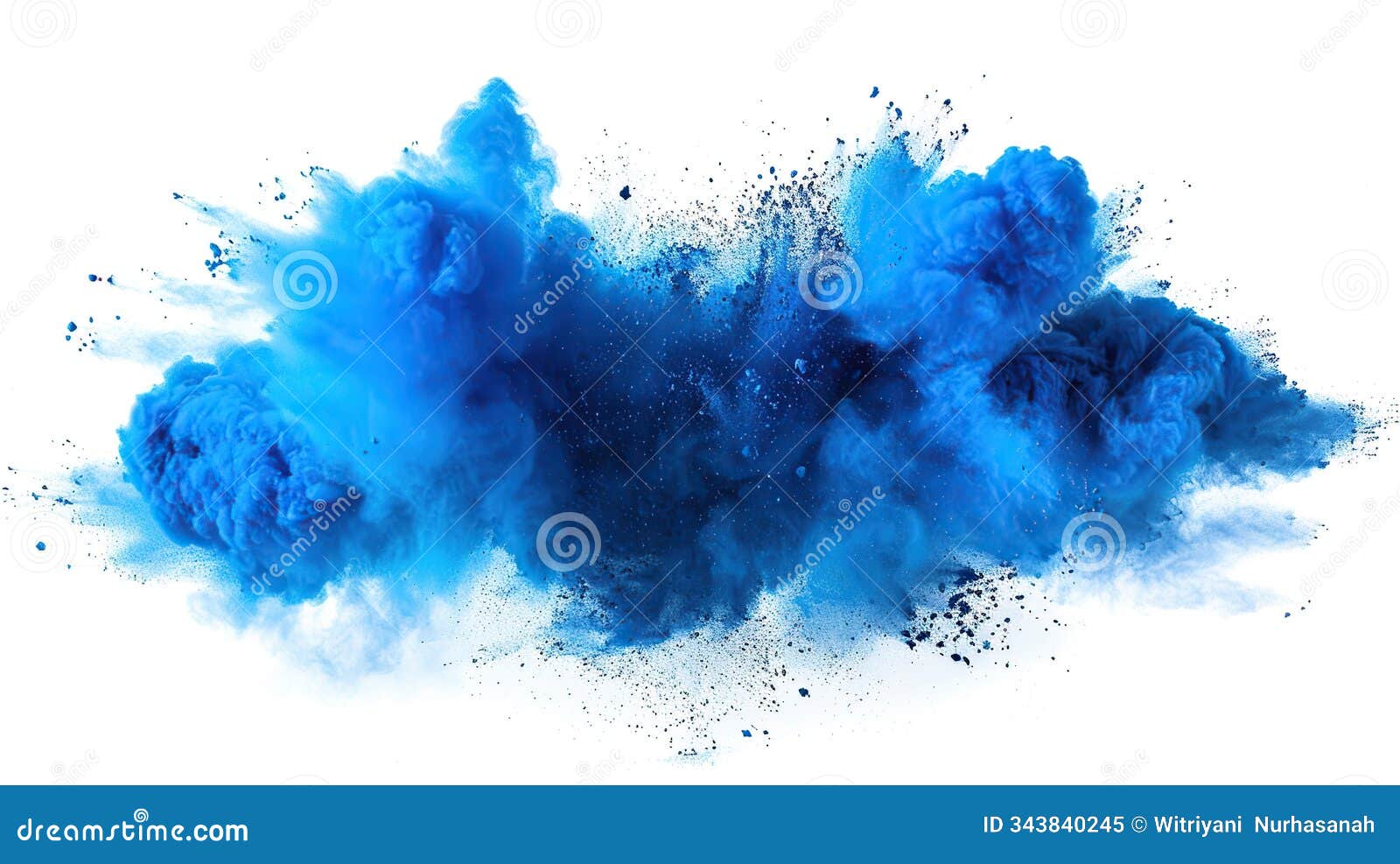 A Blue Powder Explosion Isolated on a White Background Stock ...