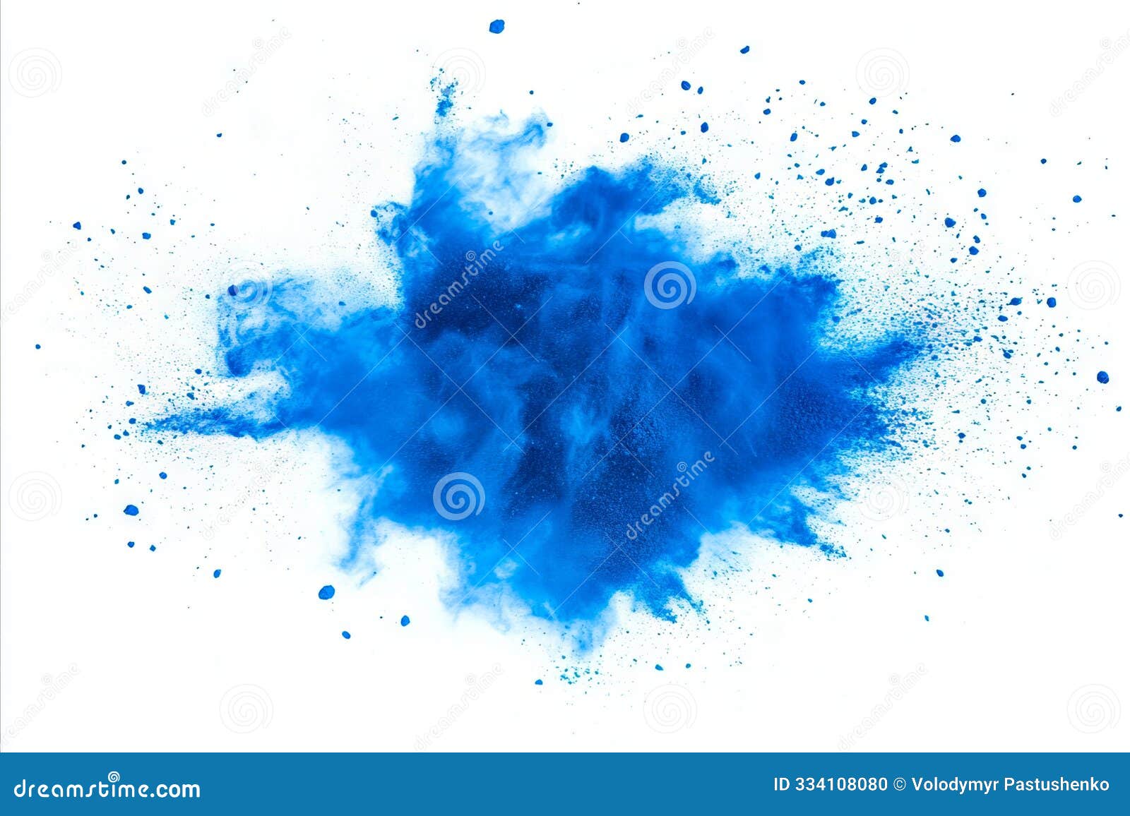 A Blue Powder Explosion on a White Background Stock Photo - Image of ...