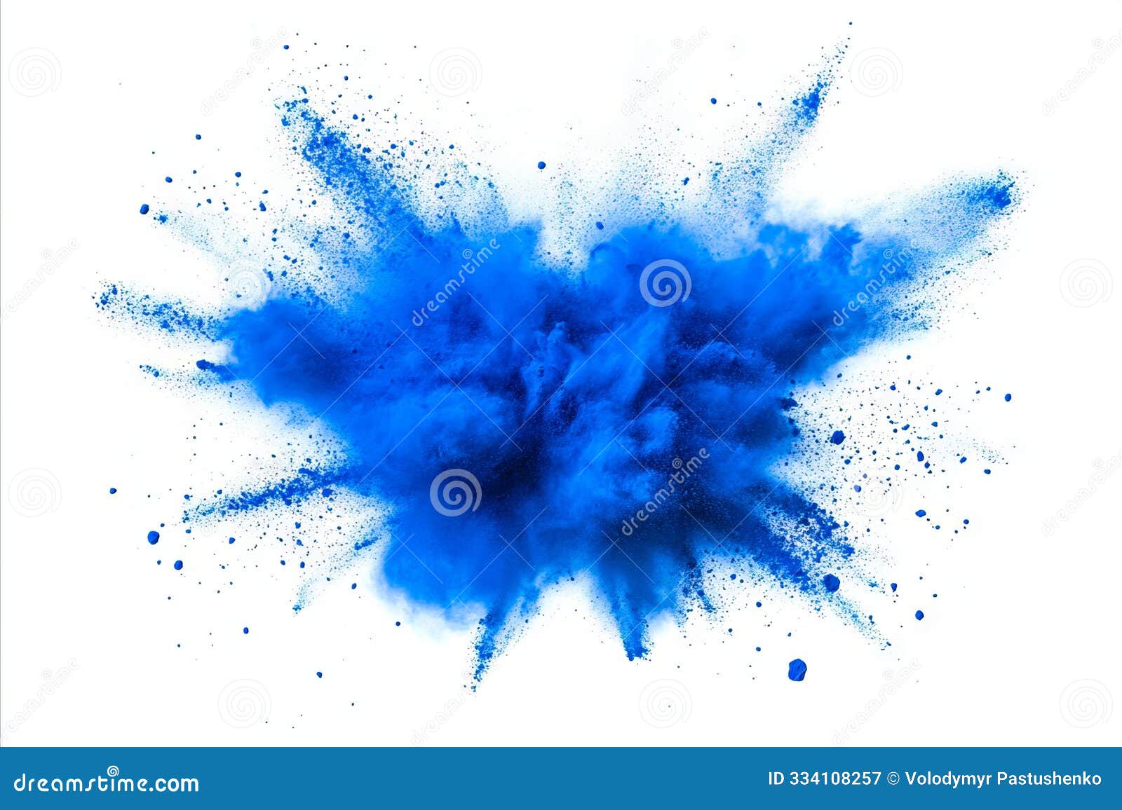 A Blue Powder Explosion on a White Background Stock Image - Image of ...
