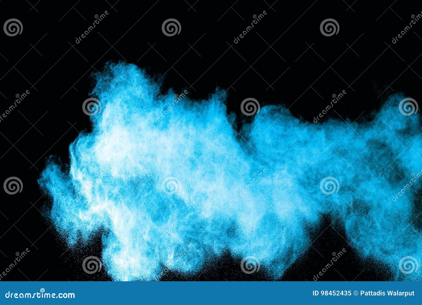 Blue Powder Explosion on White Background. Stock Image - Image of color ...