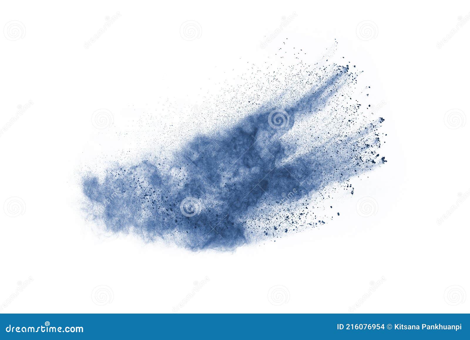 Blue Powder Explosion on White Background. Stock Photo - Image of dust ...