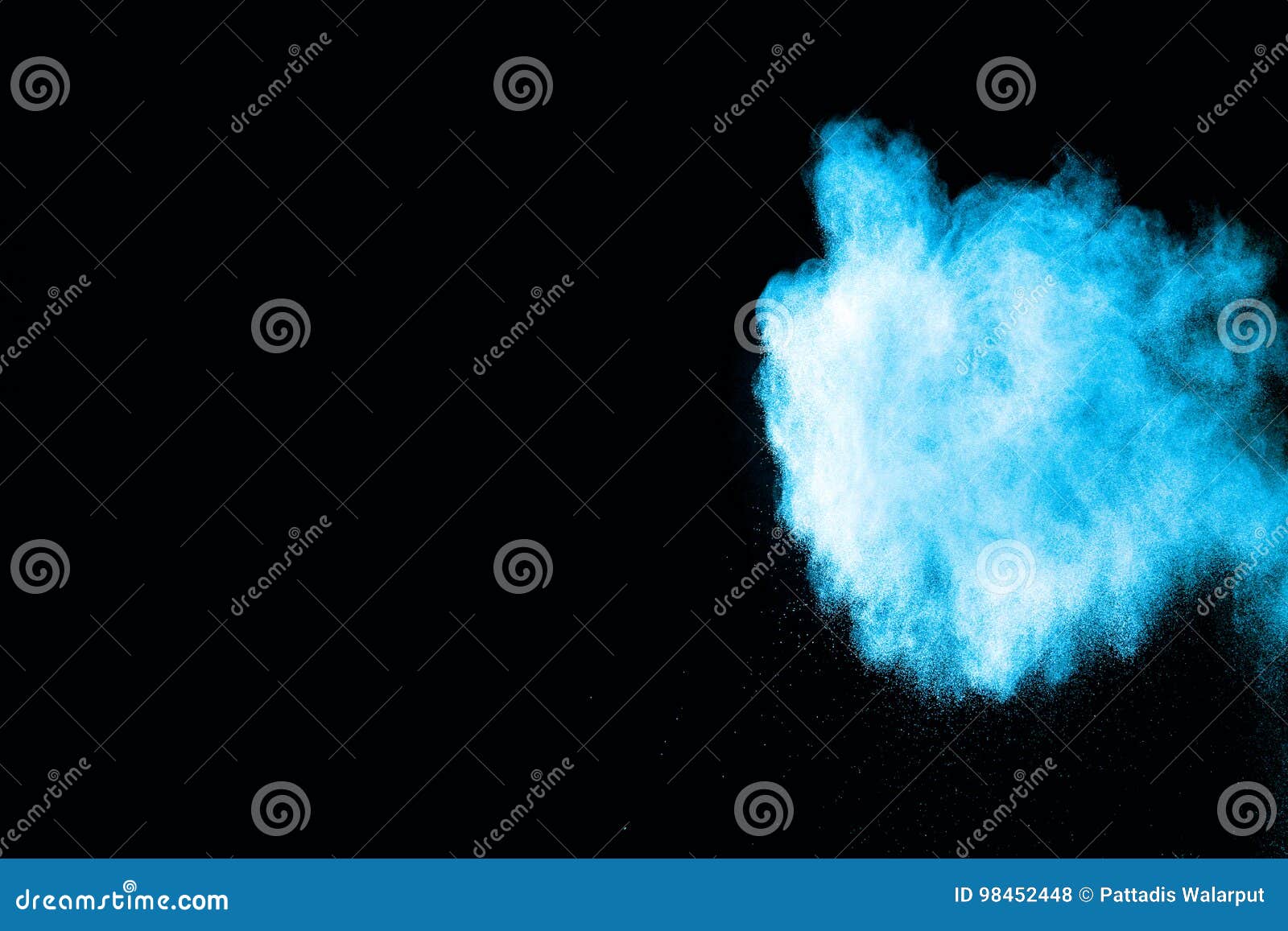 Blue Powder Splatted on White Background. Stock Photo - Image of ...