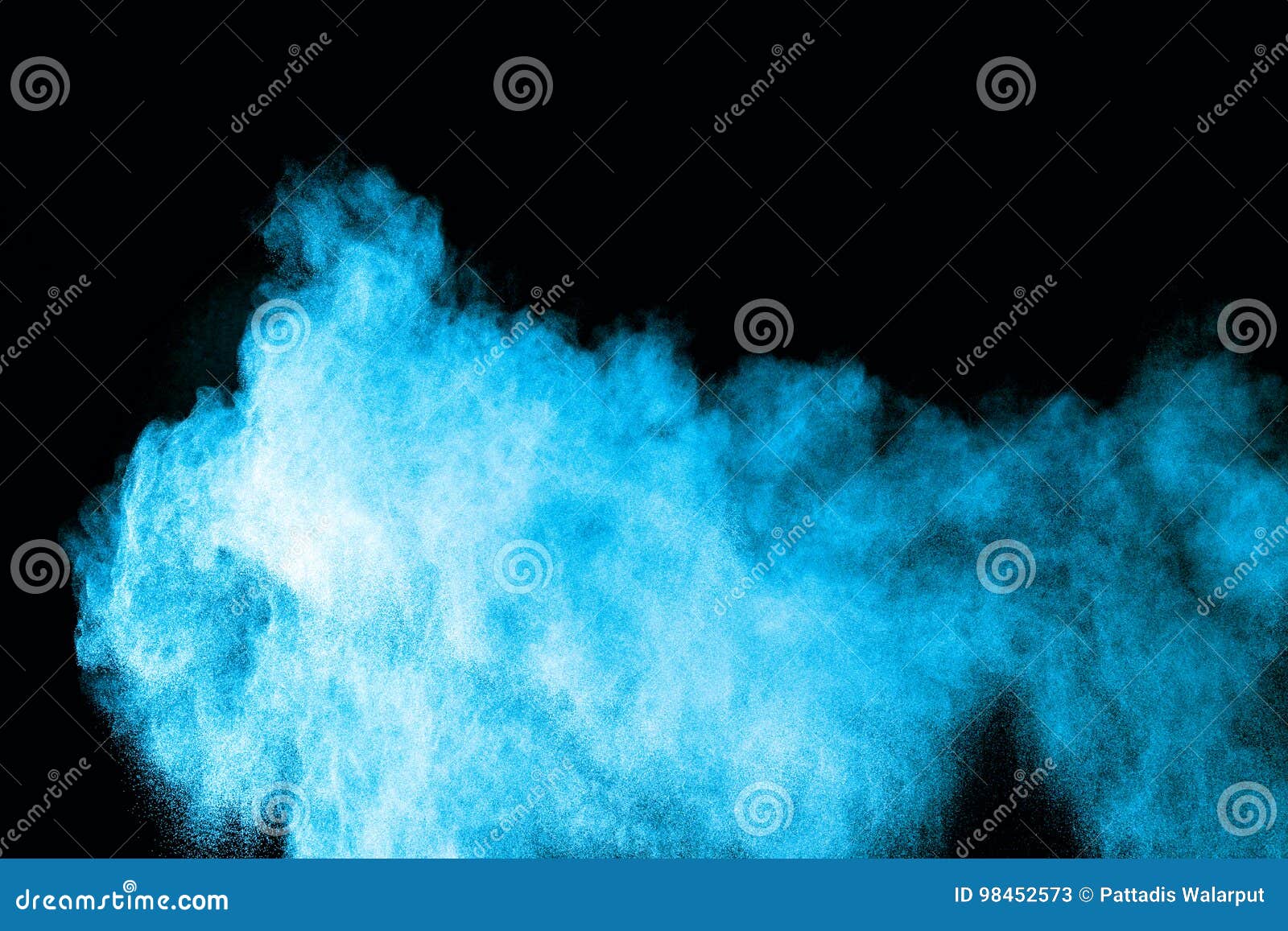 Blue Powder Splatted on White Background. Stock Image - Image of ...