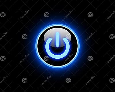 Blue Power button stock illustration. Illustration of control - 10363548