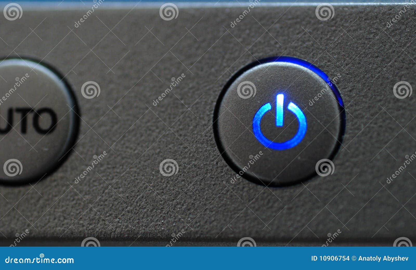 Blue power button stock photo. Image of push, complete - 10906754